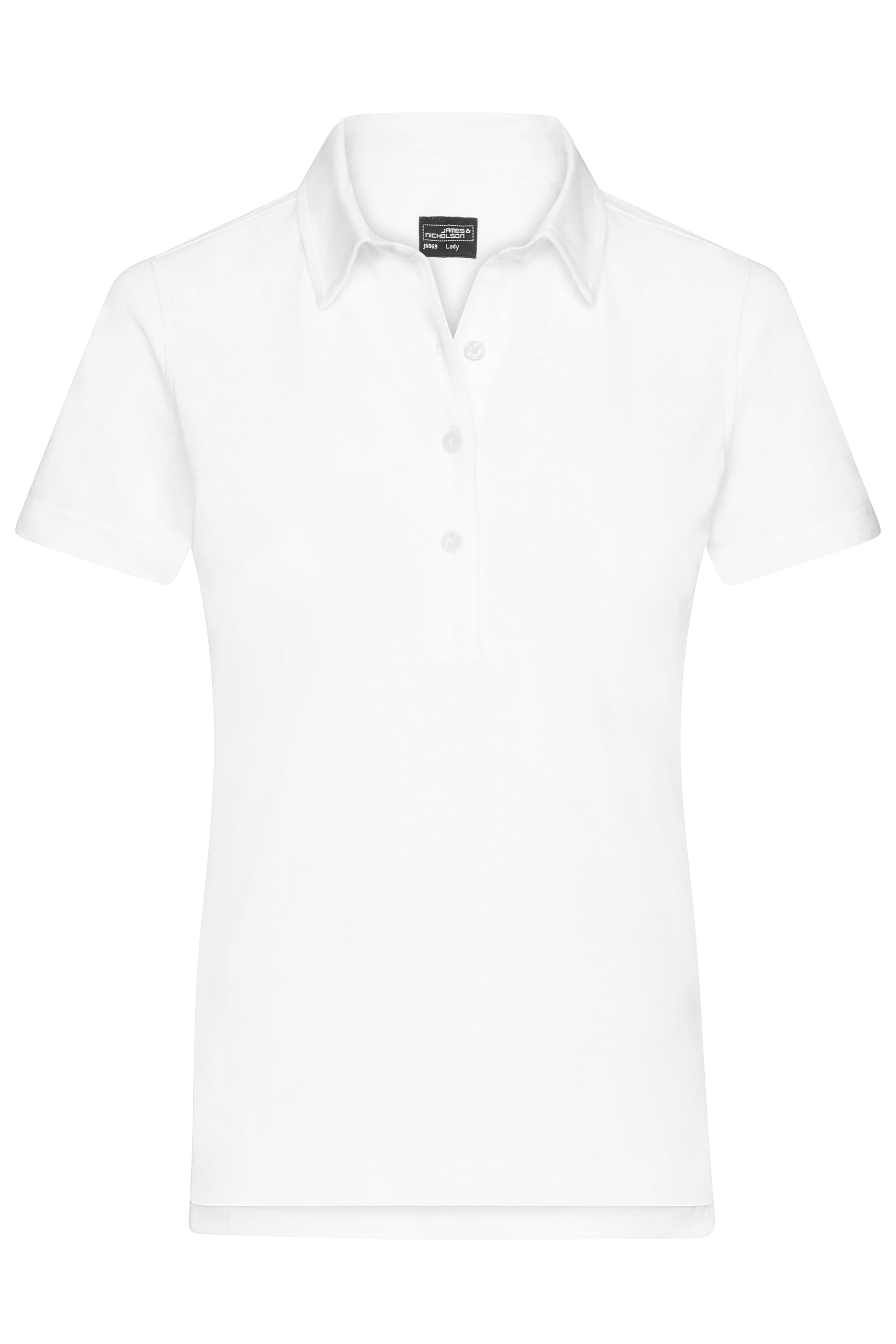 Ladies Ladies' Plain Polo White-Daiber
