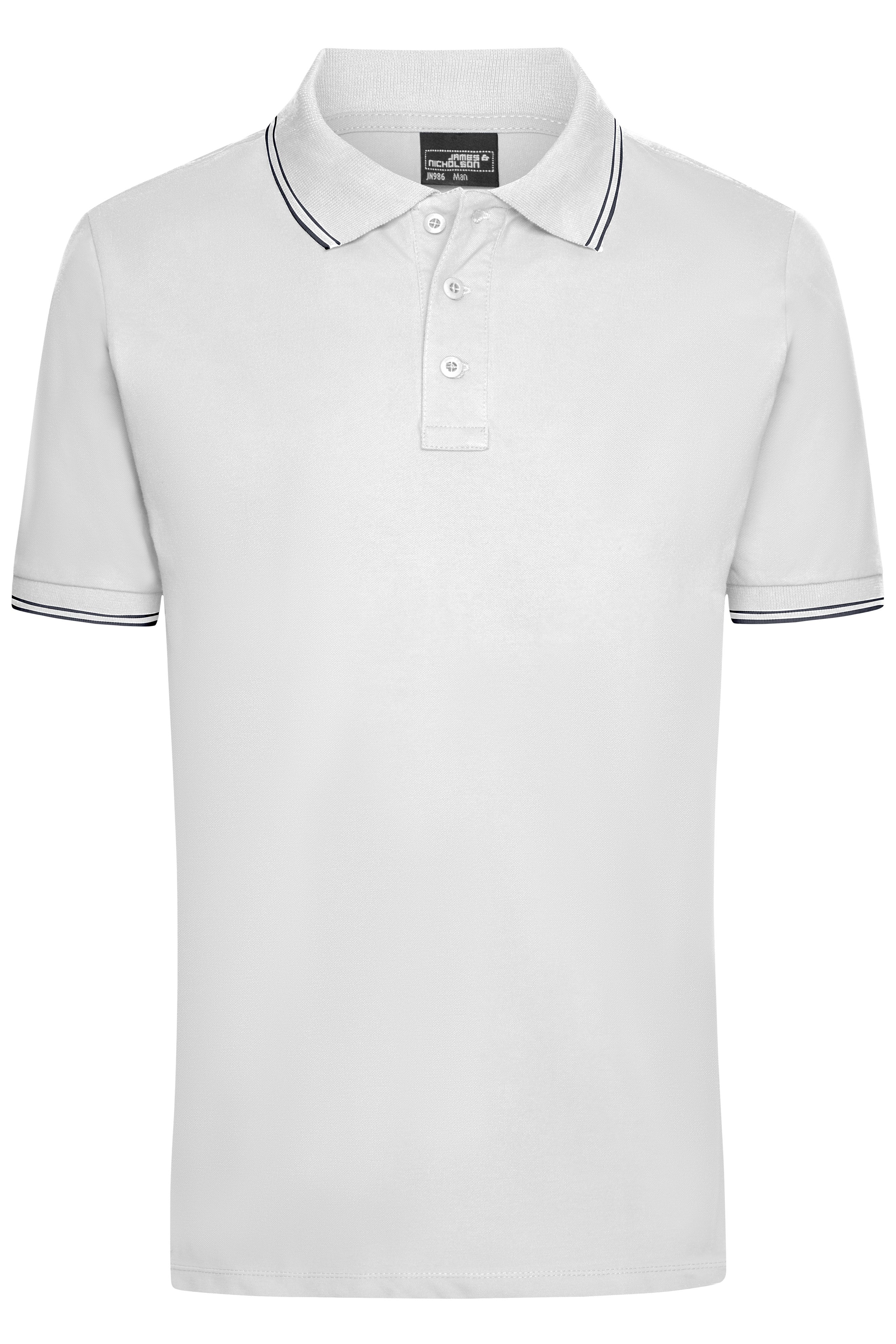Herren Men's Polo White/navy-Daiber