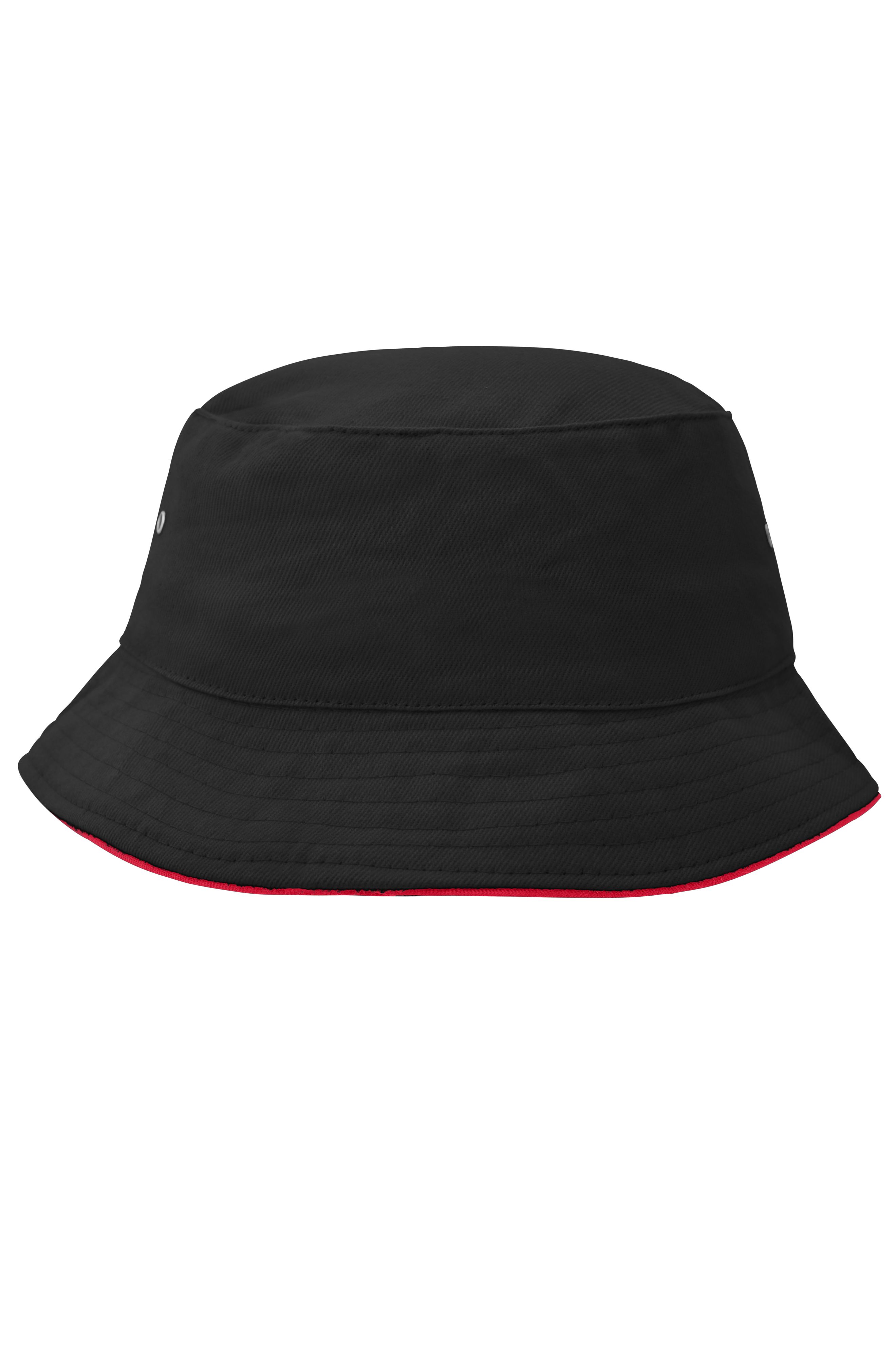 Damen Fisherman Piping Hat Black/red-Daiber