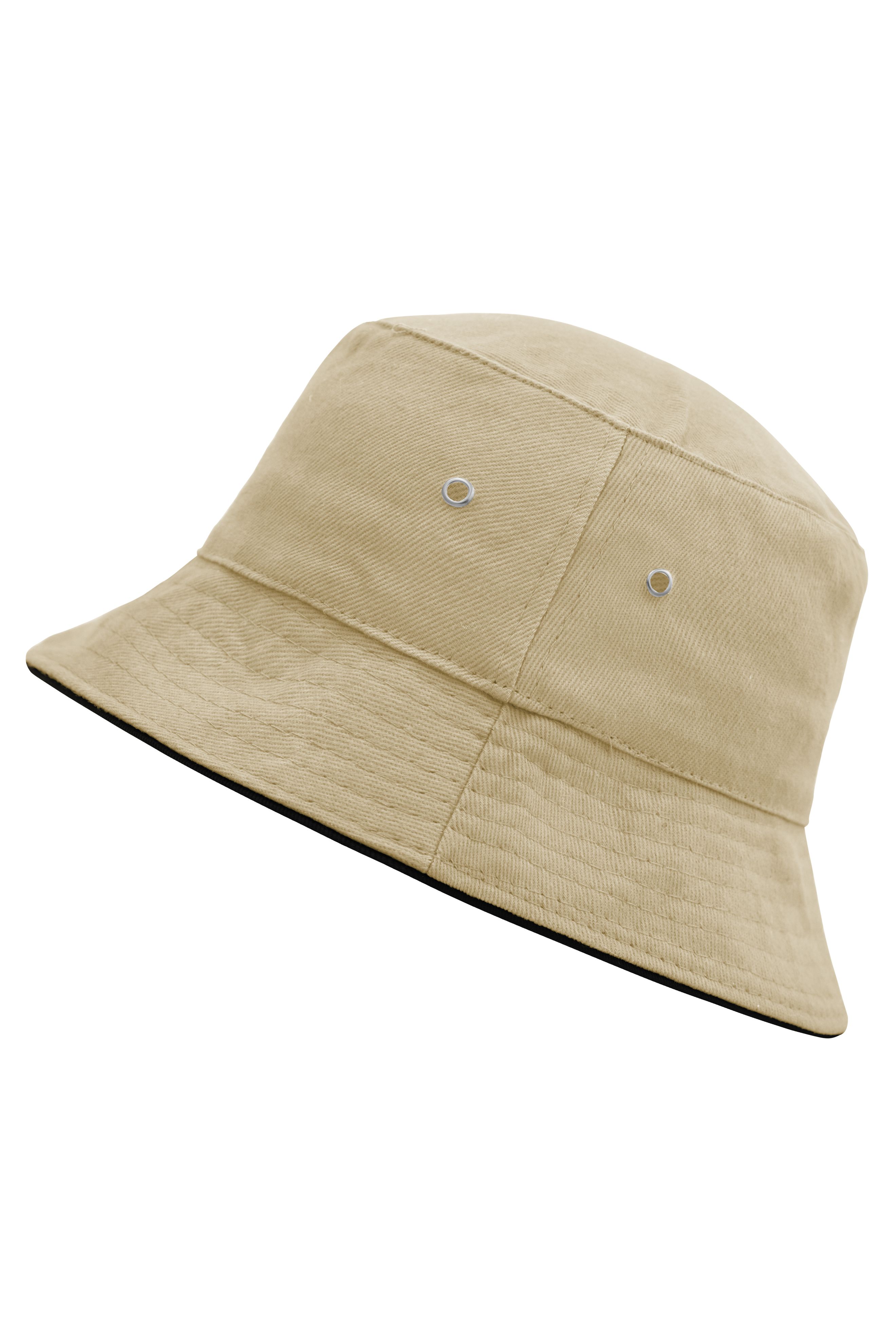 Damen Fisherman Piping Hat Khaki/black-Daiber