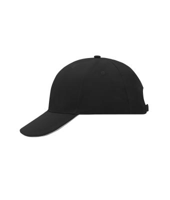 Unisex 6 Panel Sandwich Cap Black/light-grey-Daiber