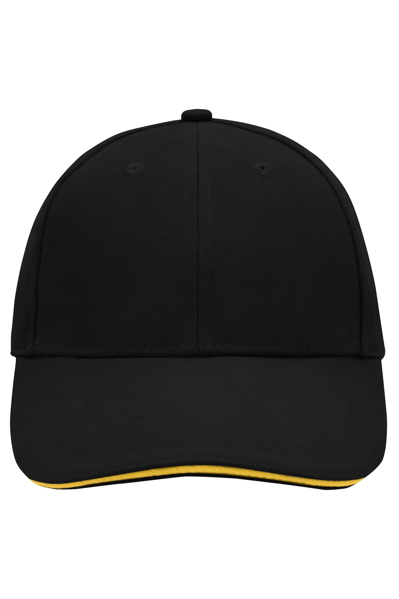 Unisex 6 Panel Sandwich Cap Black/yellow-Daiber