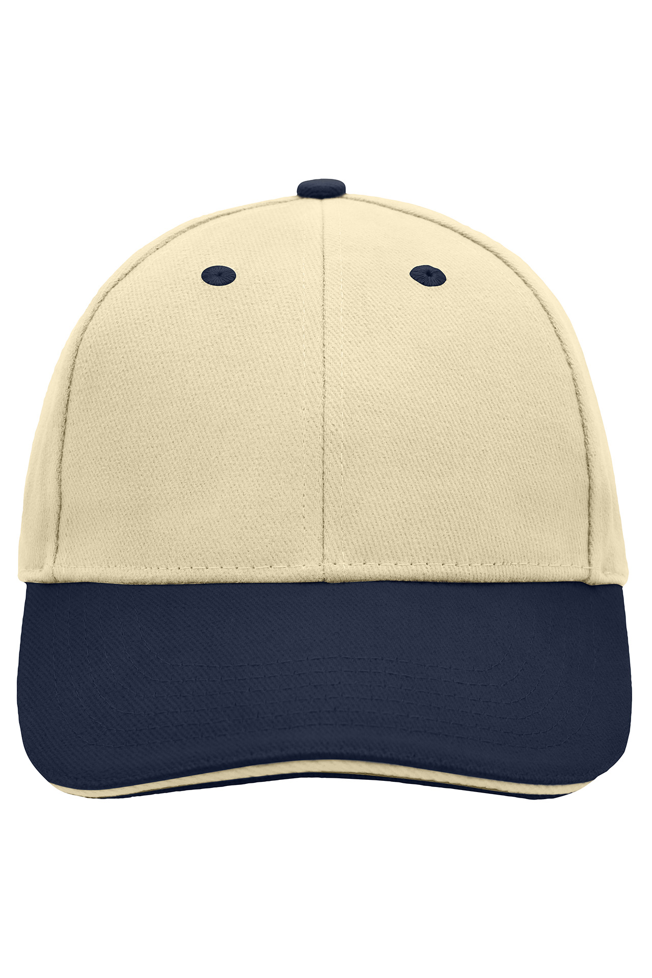 Unisex 6 Panel Sandwich Cap Beige/navy/beige-Daiber