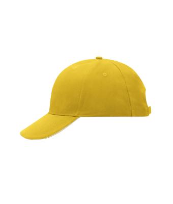 Unisex 6 Panel Sandwich Cap Sun-yellow/white-Daiber