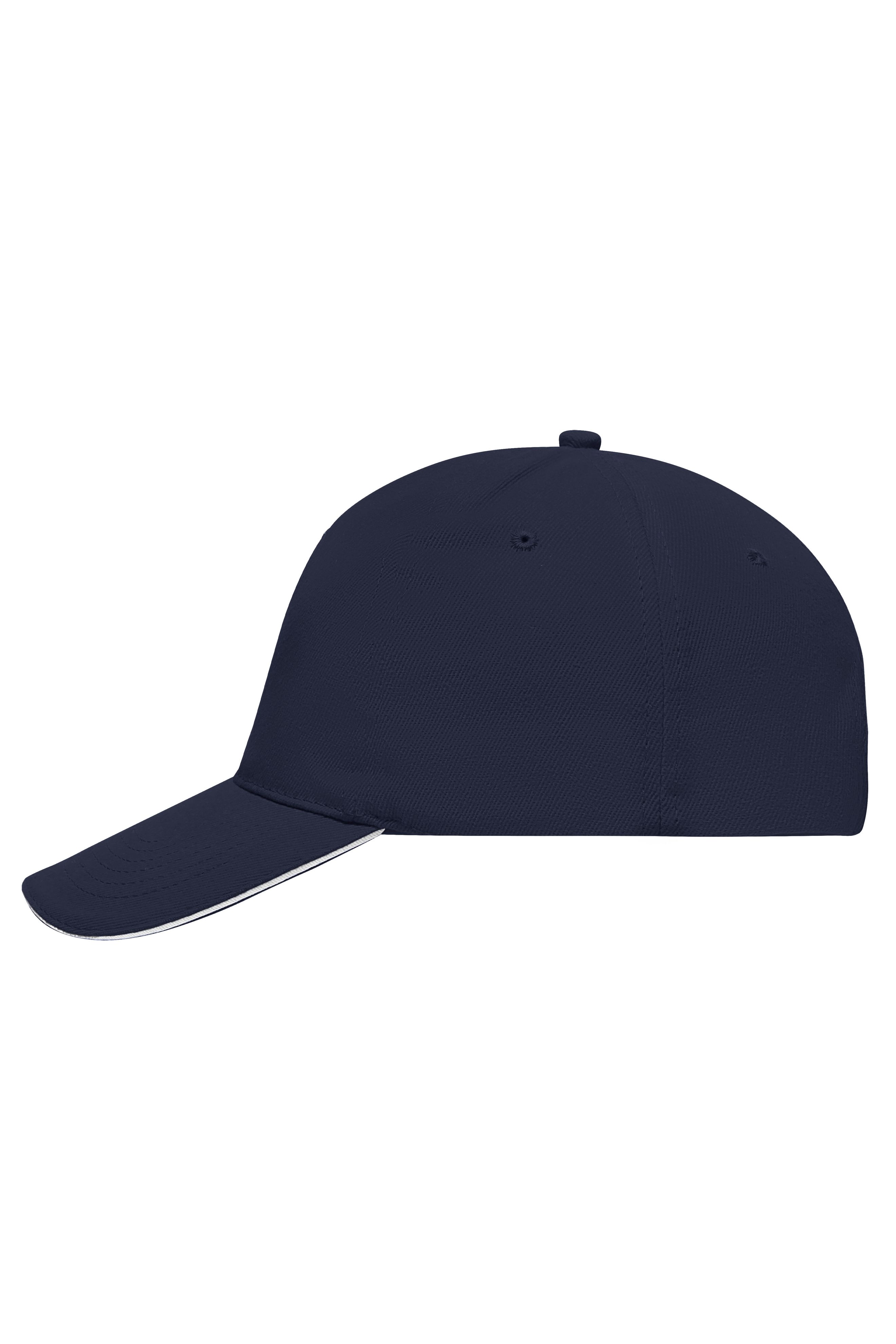 Unisex 5 Panel Sandwich Cap Navy/white-Daiber