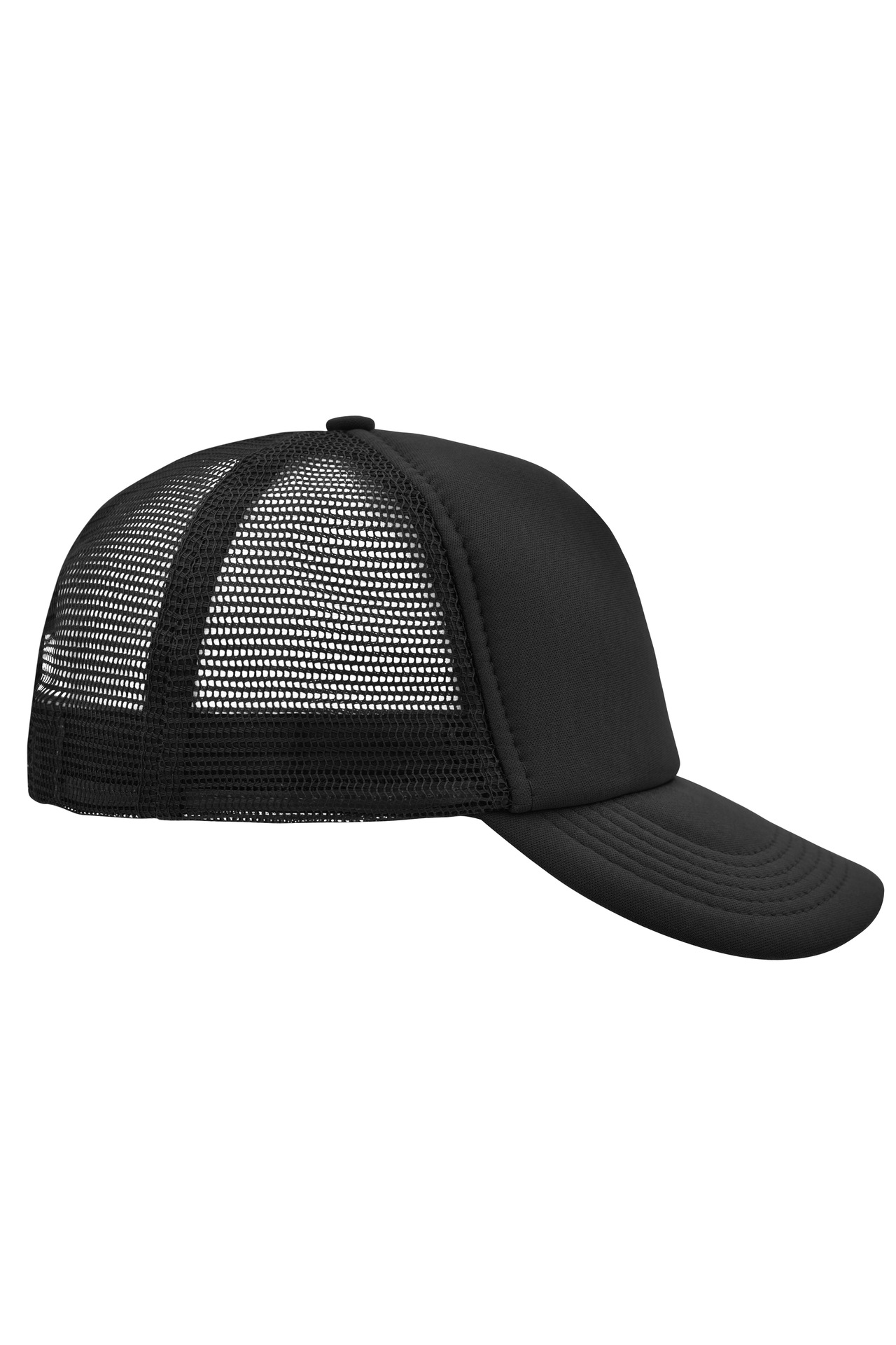Unisex 5 Panel Polyester Mesh Cap Black-Daiber