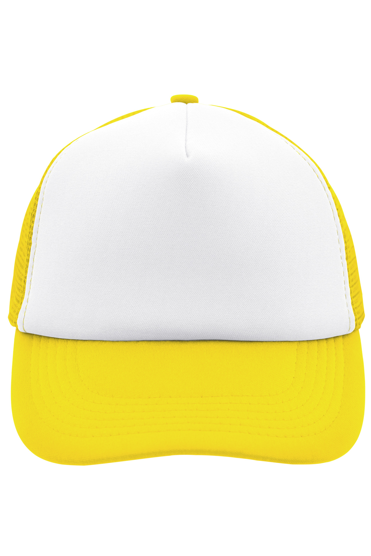 Unisex 5 Panel Polyester Mesh Cap White/sun-yellow-Daiber