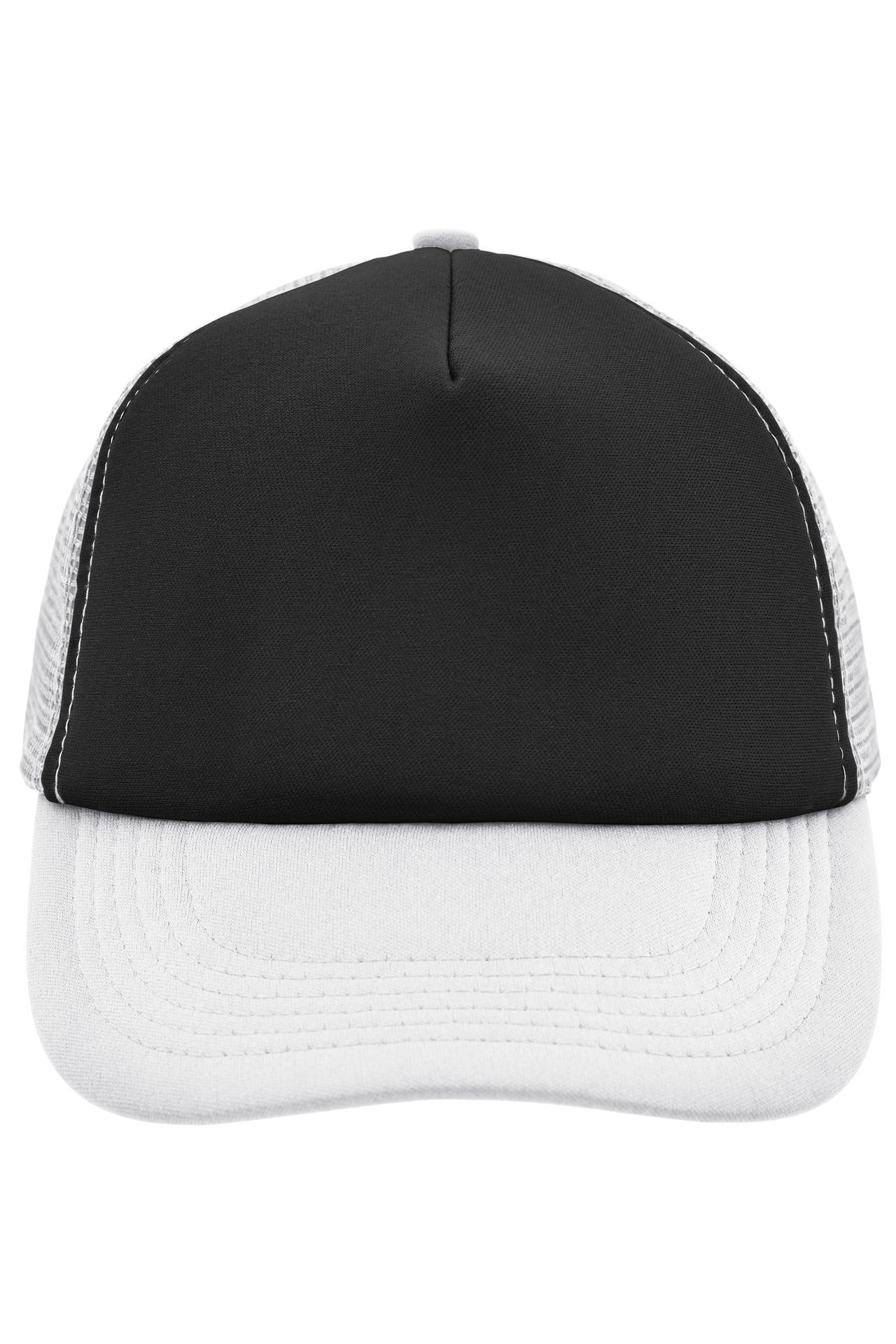 Unisex 5 Panel Polyester Mesh Cap Black/white-Daiber