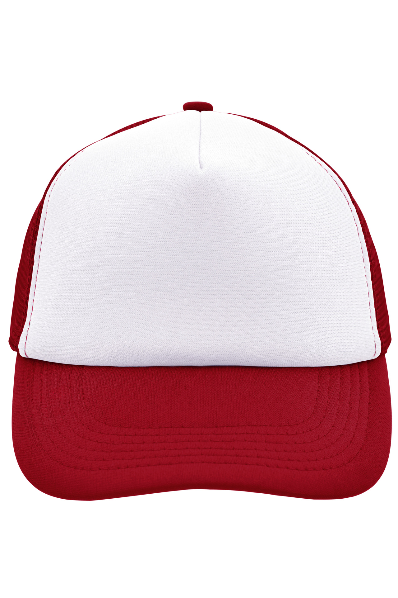 Unisex 5 Panel Polyester Mesh Cap White/red-Daiber