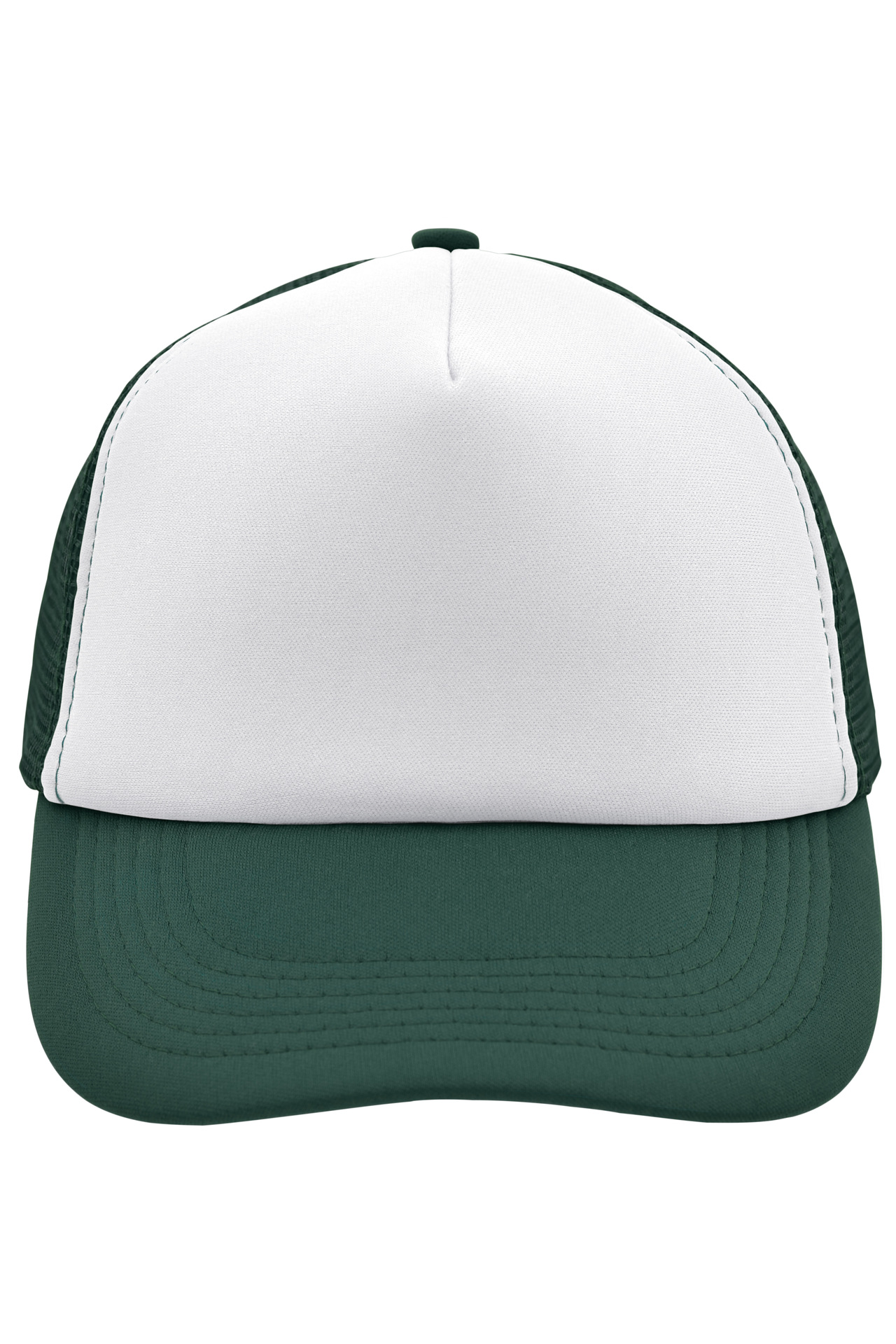 Unisex 5 Panel Polyester Mesh Cap White/dark-green-Daiber