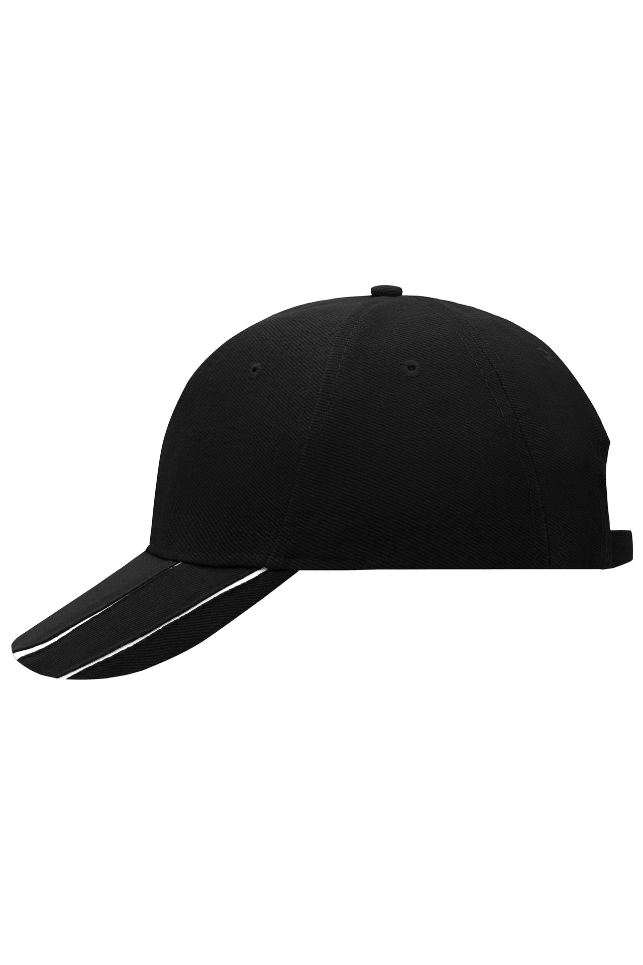 Unisex 6 Panel Groove Cap Black/white-Daiber