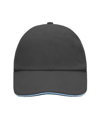Unisex 6 Panel Raver Sandwich Cap Graphite/aqua-Daiber