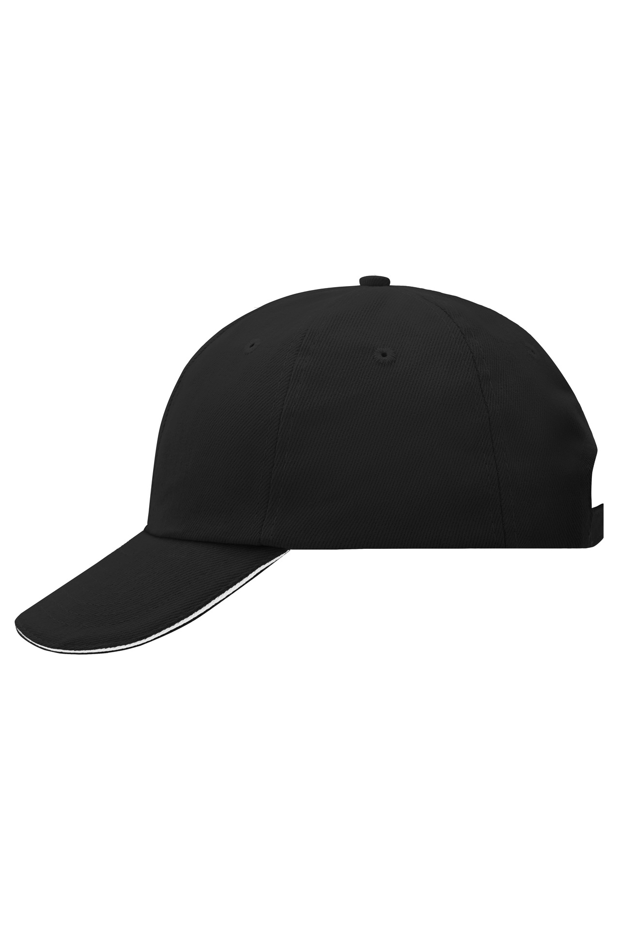 Unisex 6 Panel Raver Sandwich Cap Black/white-Daiber