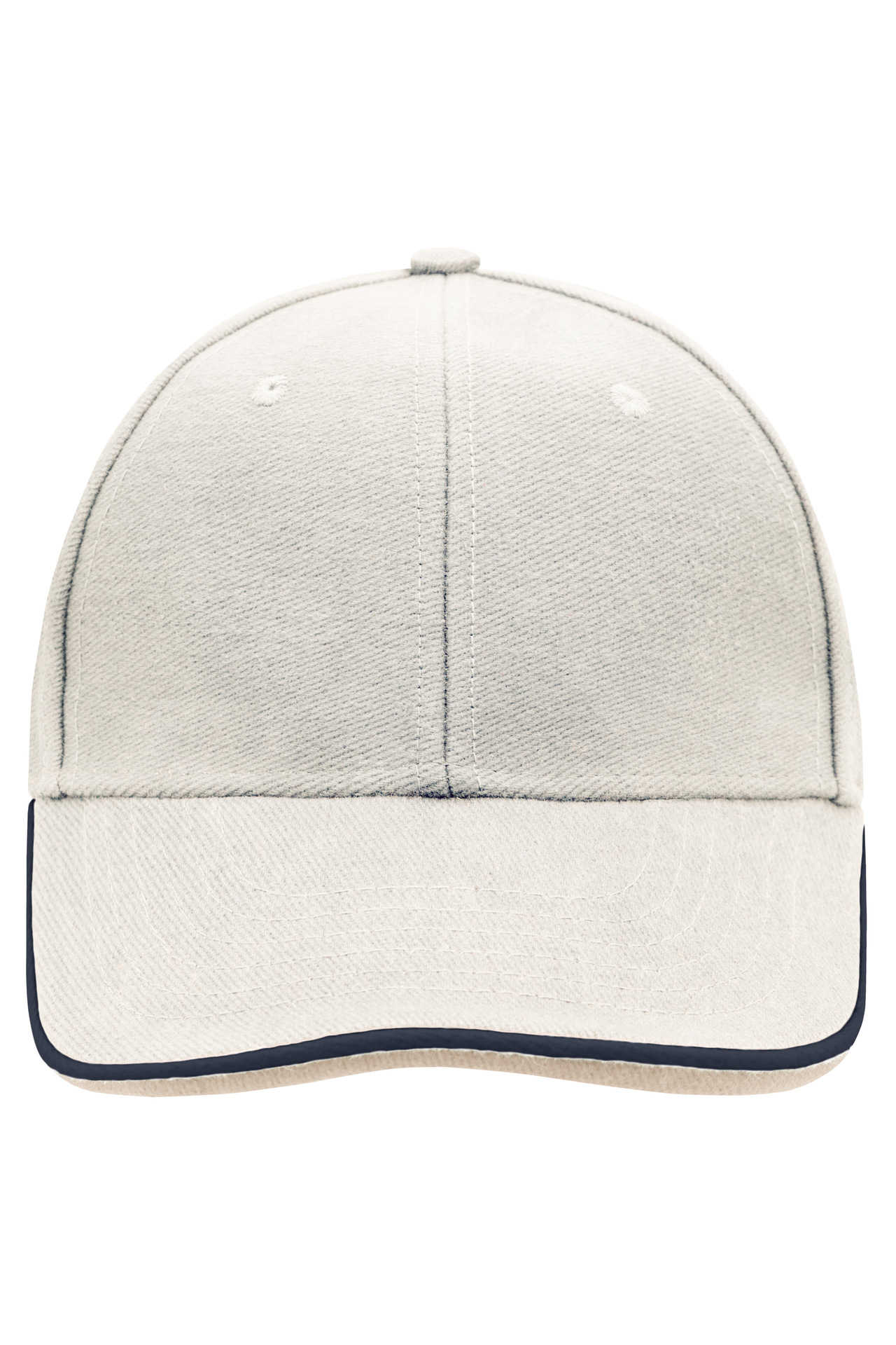 Unisex 6 Panel Double Sandwich Cap Natural/navy/dark-khaki-Daiber