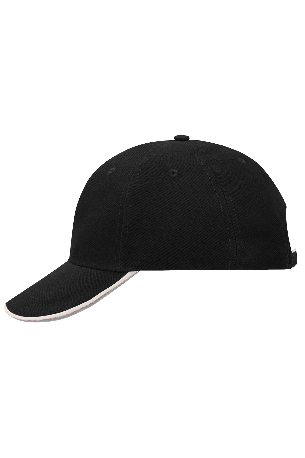 Unisex 6 Panel Double Sandwich Cap Black/white/dark-grey-Daiber