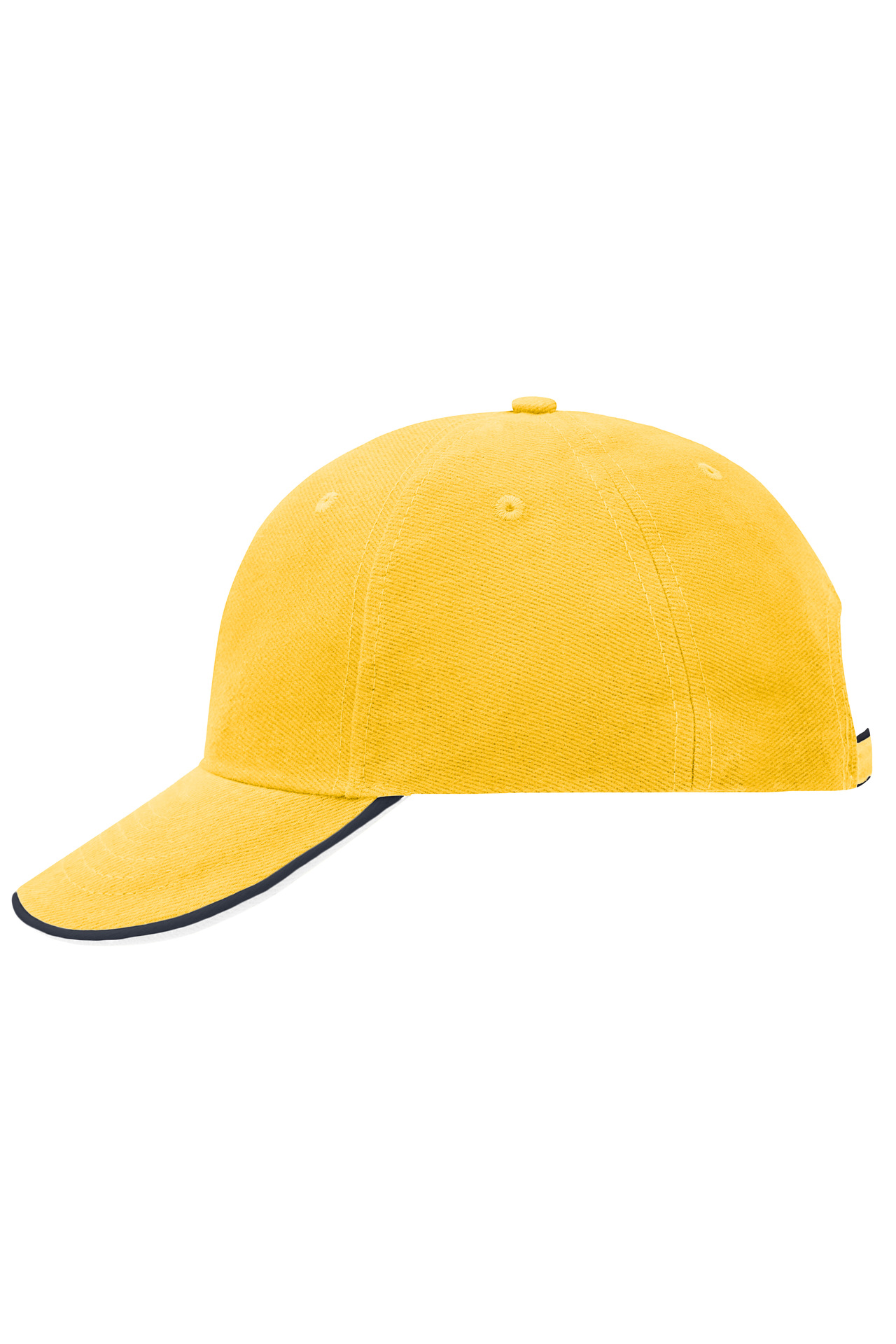 Unisex 6 Panel Double Sandwich Cap Gold-yellow/navy/white-Daiber