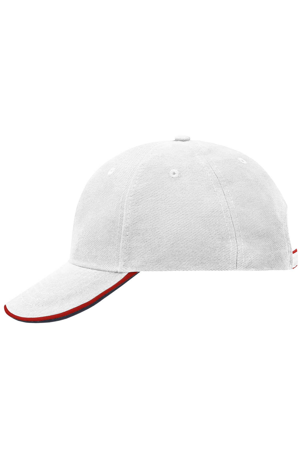 Unisex 6 Panel Double Sandwich Cap White/red/navy-Daiber