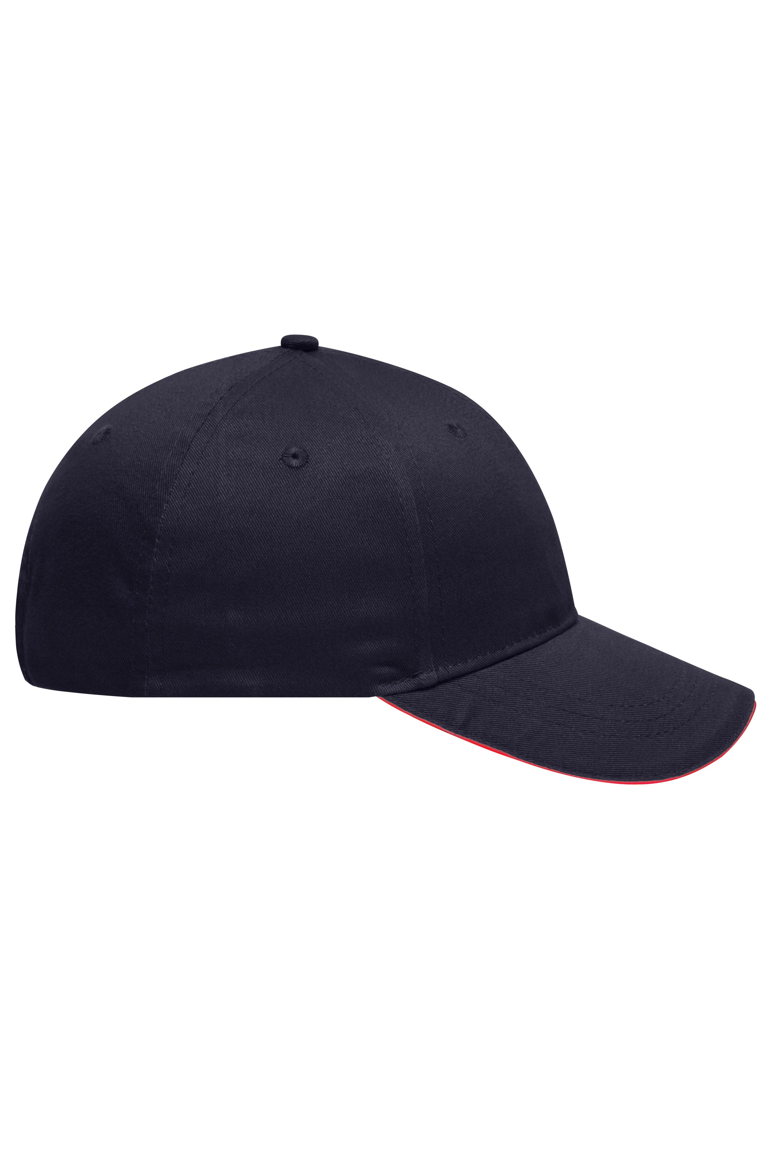 Unisex 6 Panel Brushed Sandwich Cap Navy/red-Daiber