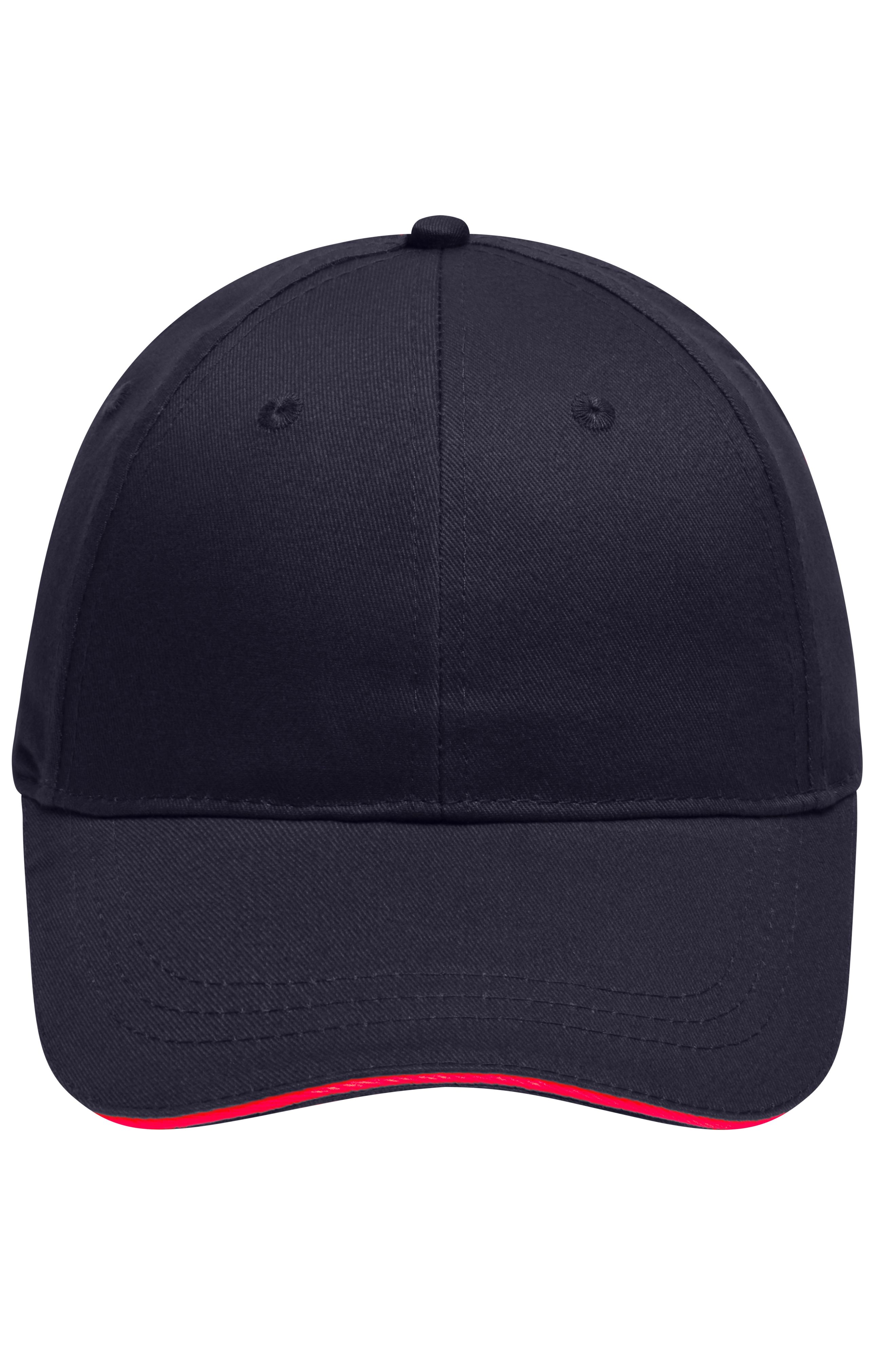Unisex 6 Panel Brushed Sandwich Cap Navy/red-Daiber