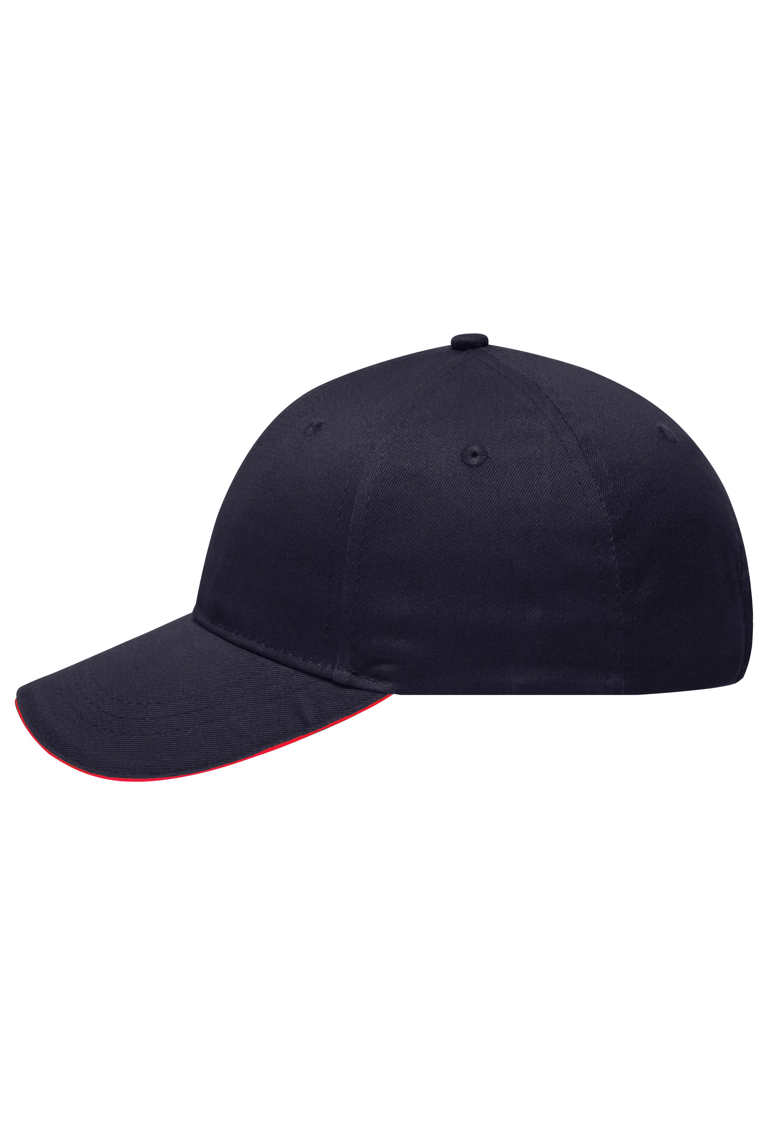 Unisex 6 Panel Brushed Sandwich Cap Navy/red-Daiber