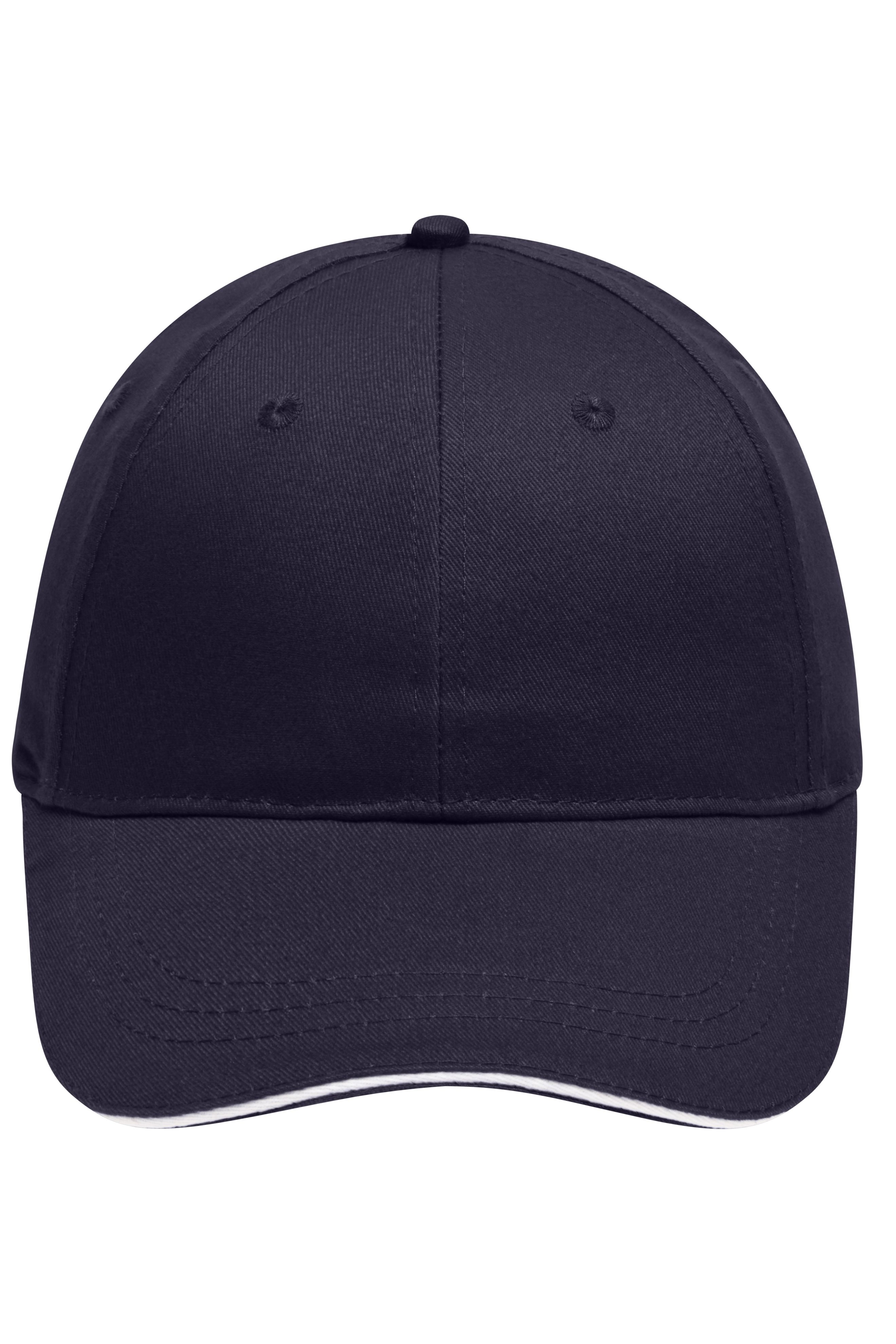 Unisex 6 Panel Brushed Sandwich Cap Navy/white-Daiber