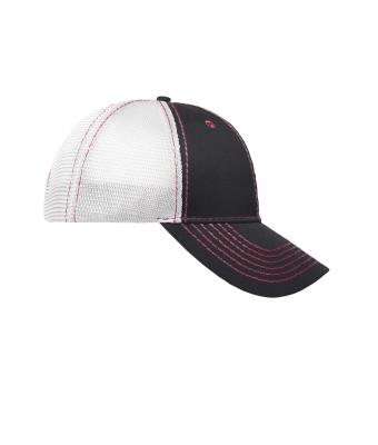 Unisex 6 Panel Mesh Cap Graphite/red/white-Daiber