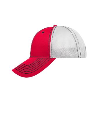 Unisex 6 Panel Mesh Cap Red/black/white-Daiber