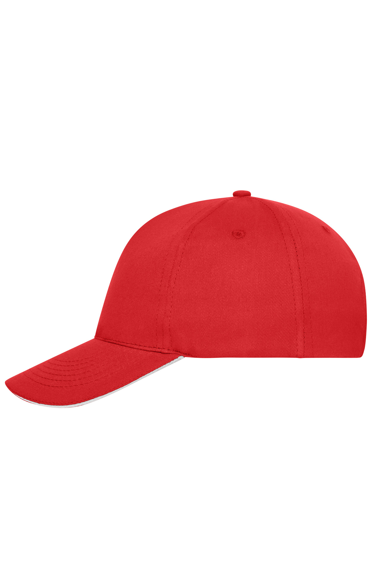 Unisex 5 Panel Sandwich Cap Organic Cotton Red/white-Daiber