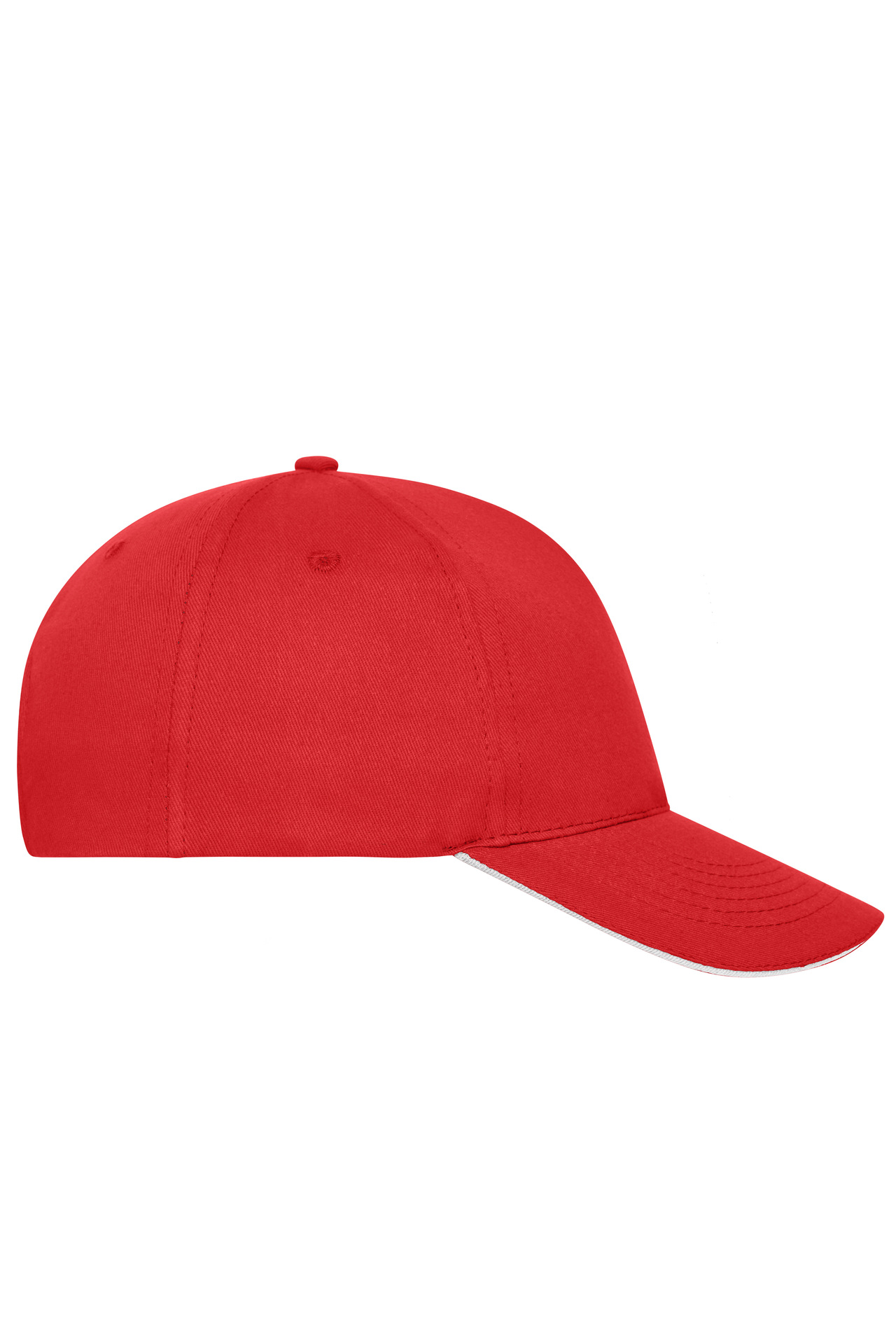 Unisex 5 Panel Sandwich Cap Organic Cotton Red/white-Daiber