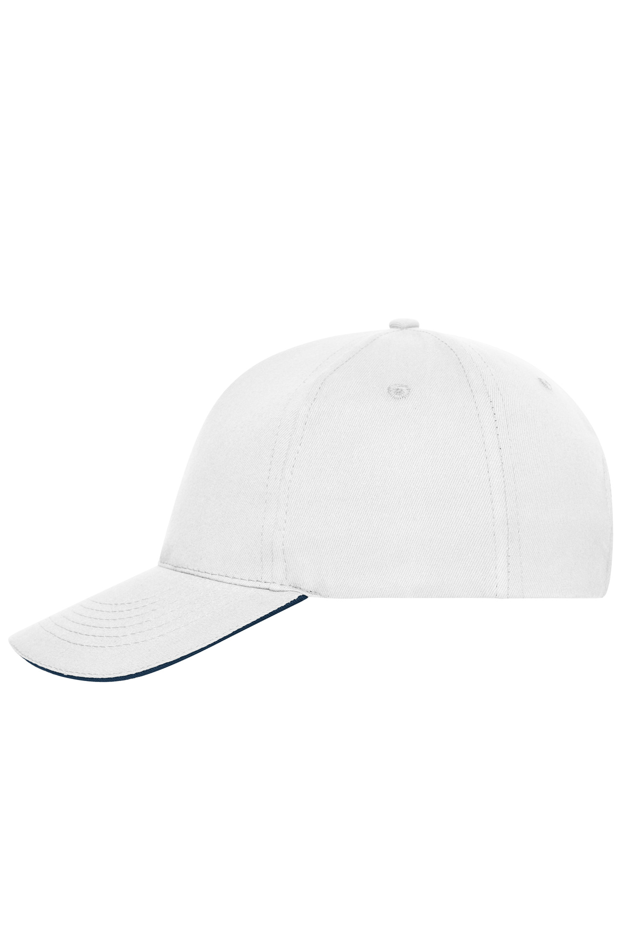 Unisex 5 Panel Sandwich Cap Organic Cotton White/navy-Daiber