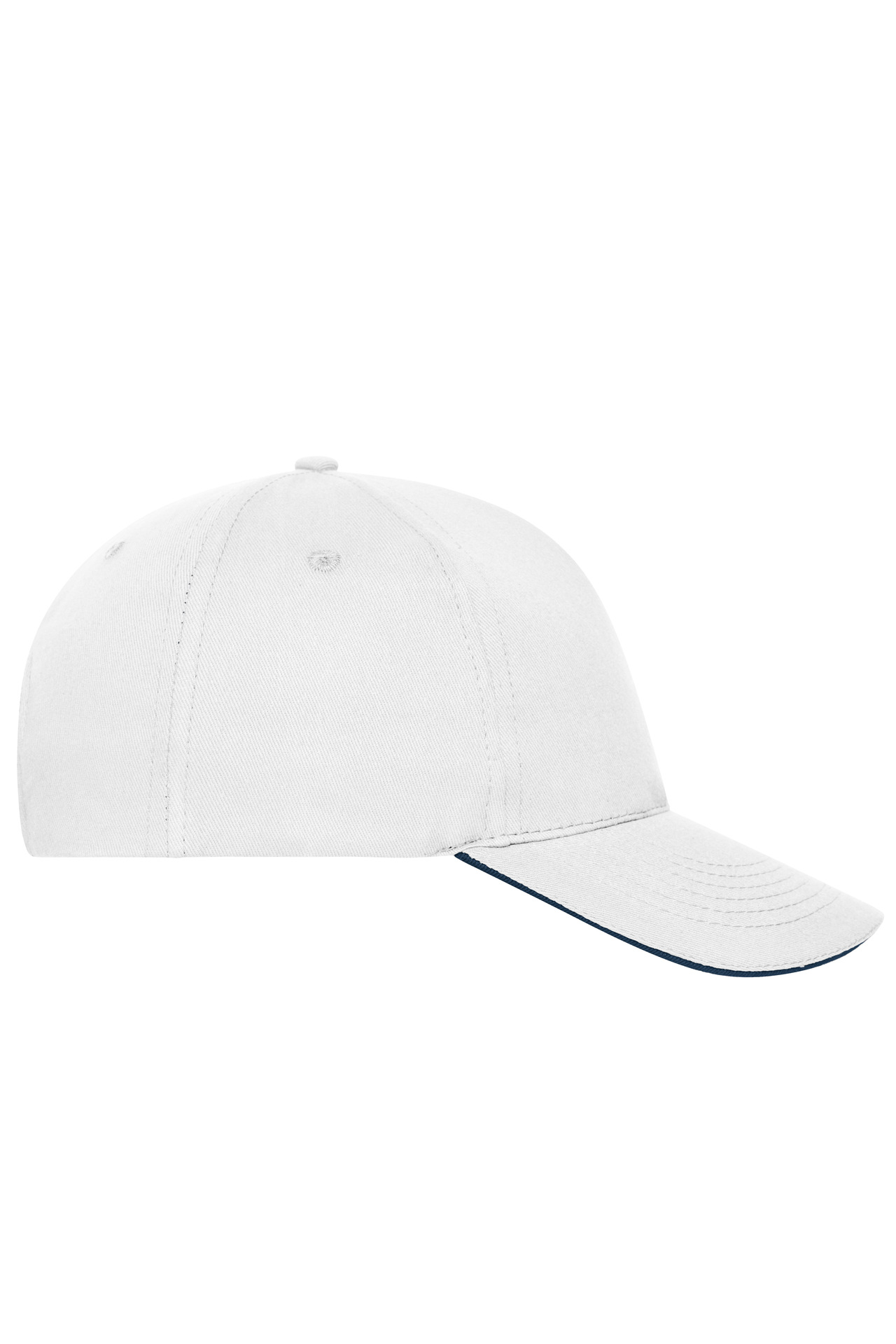 Unisex 5 Panel Sandwich Cap Organic Cotton White/navy-Daiber