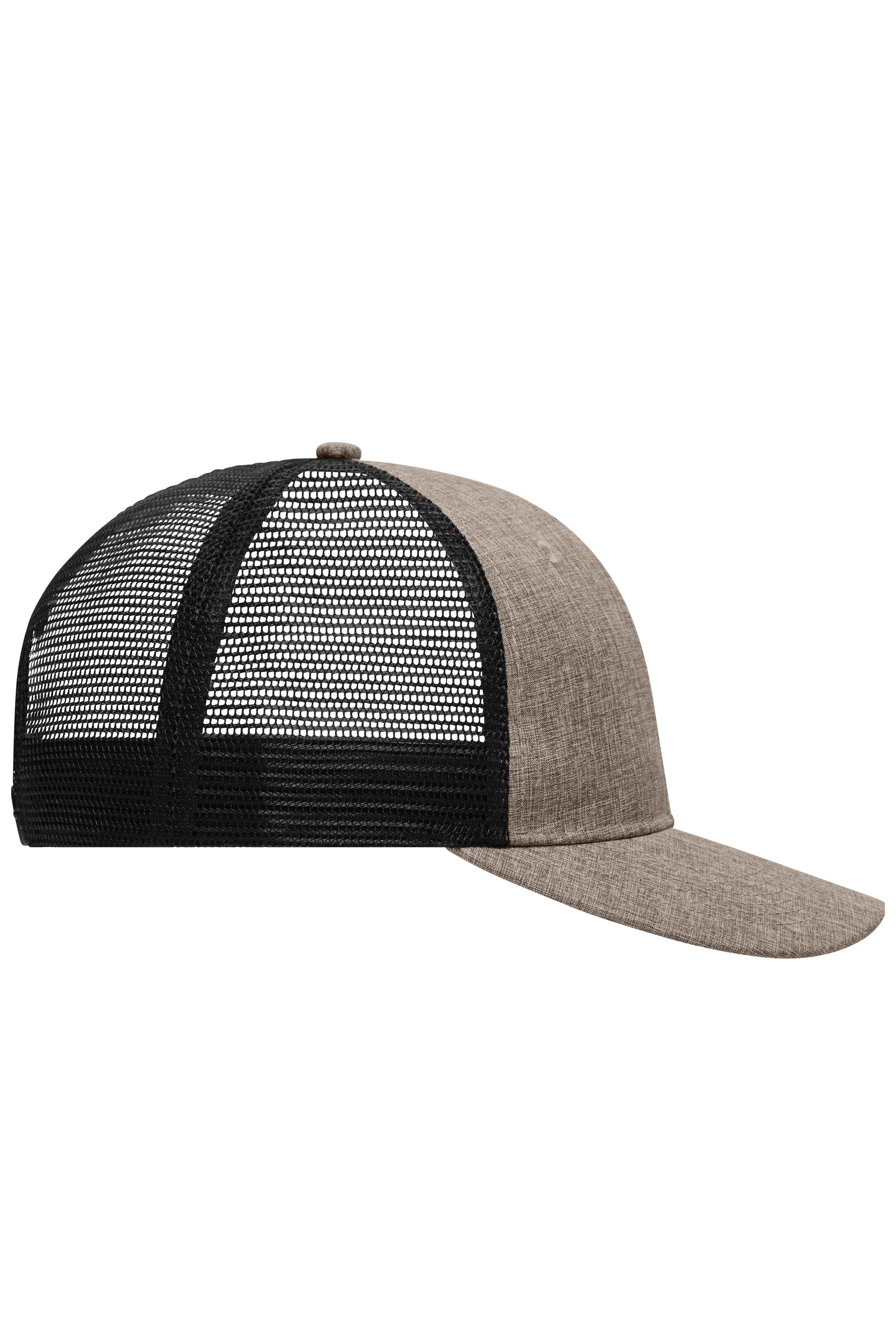 Unisex 6 Panel Mesh Cap Mélange Brown-melange/black-Daiber