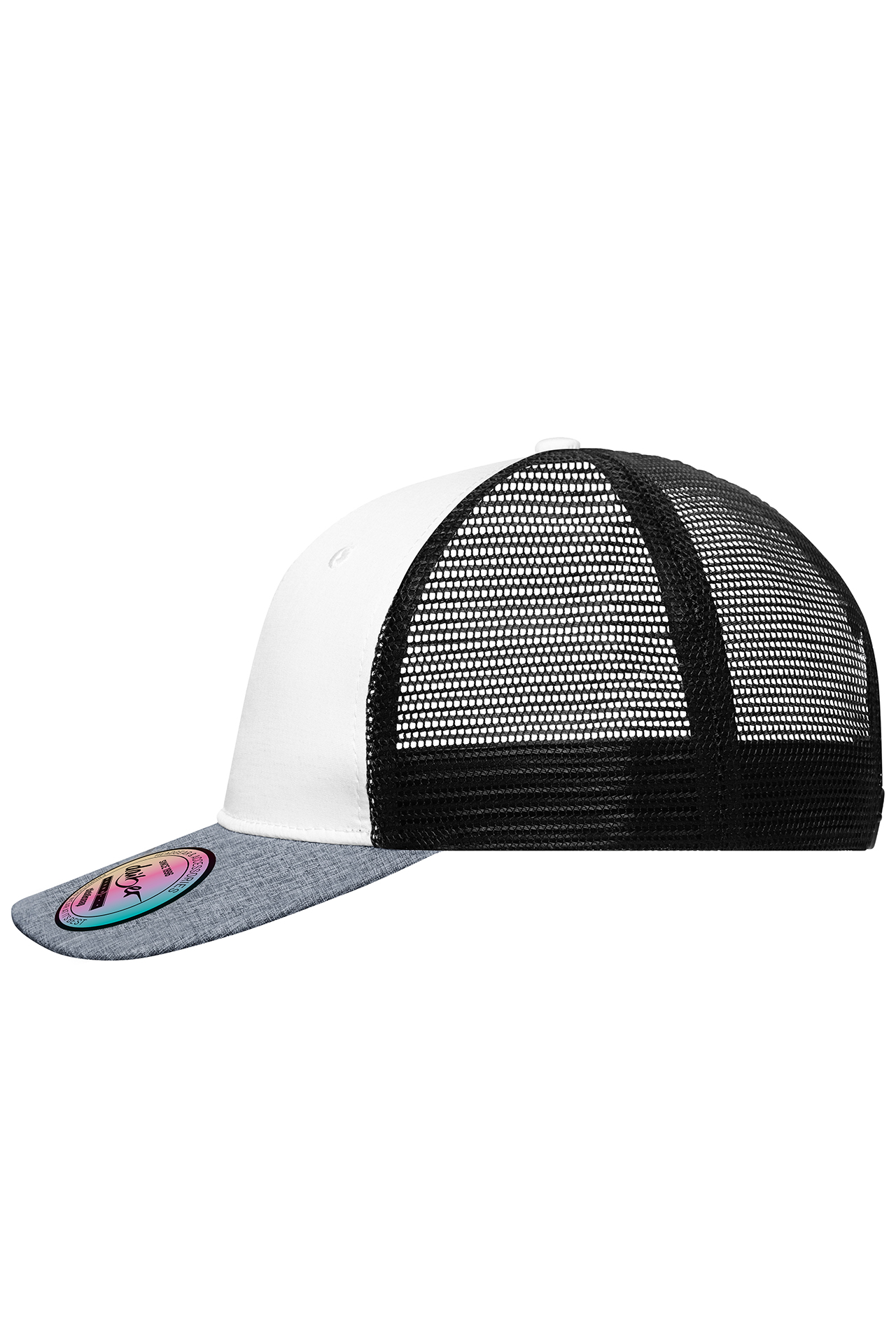 Unisex 6 Panel Mesh Cap Mélange White/grey-melange/black-Daiber