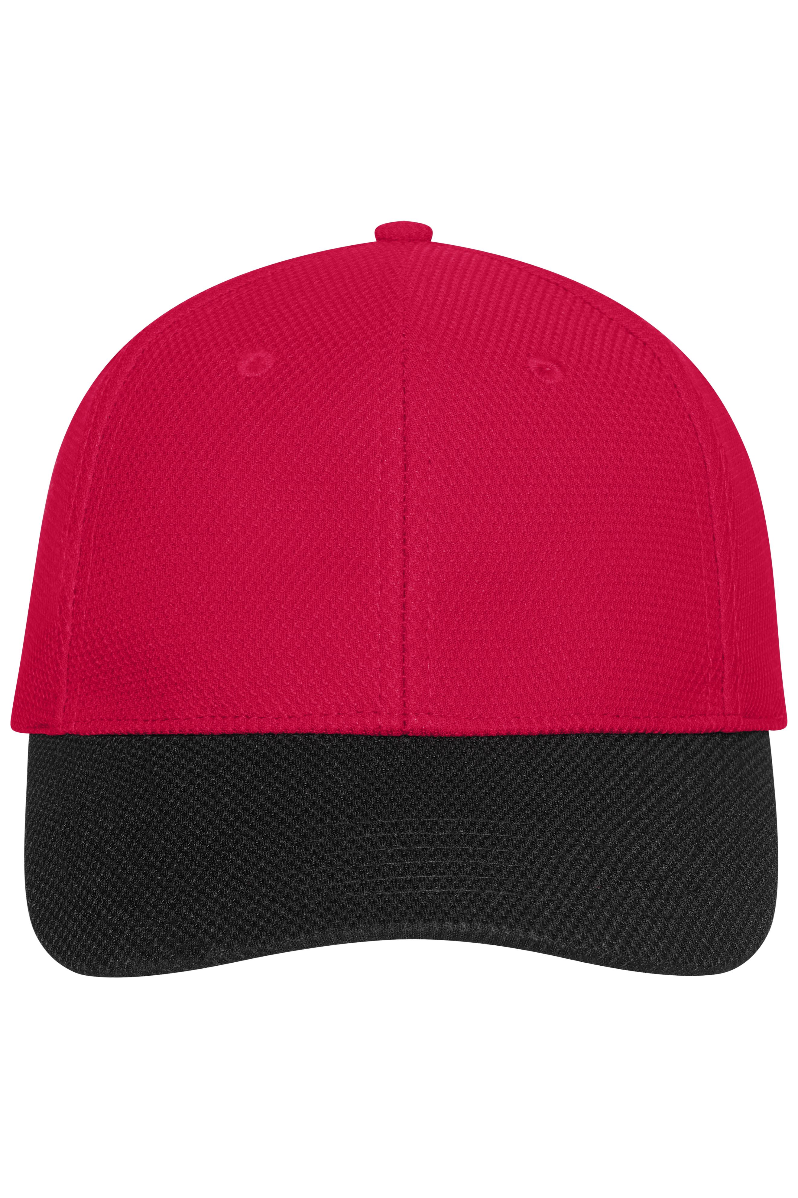 Unisex 6 Panel Mesh Cap Red/black-Daiber