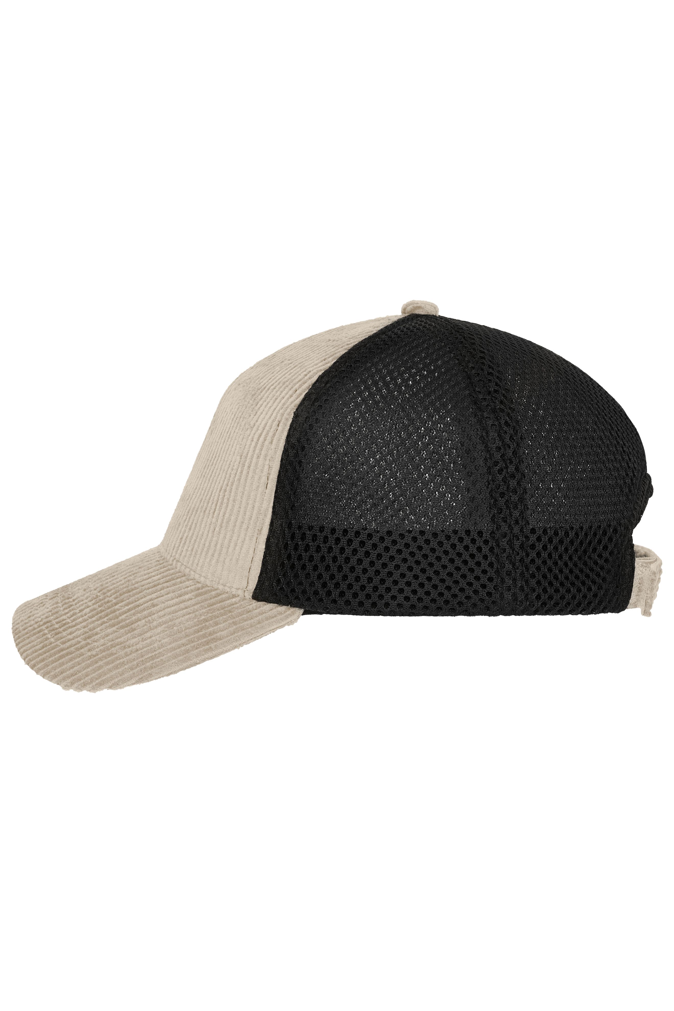 Unisex 6 Panel Cord Mesh Cap Sandstone/black-Daiber