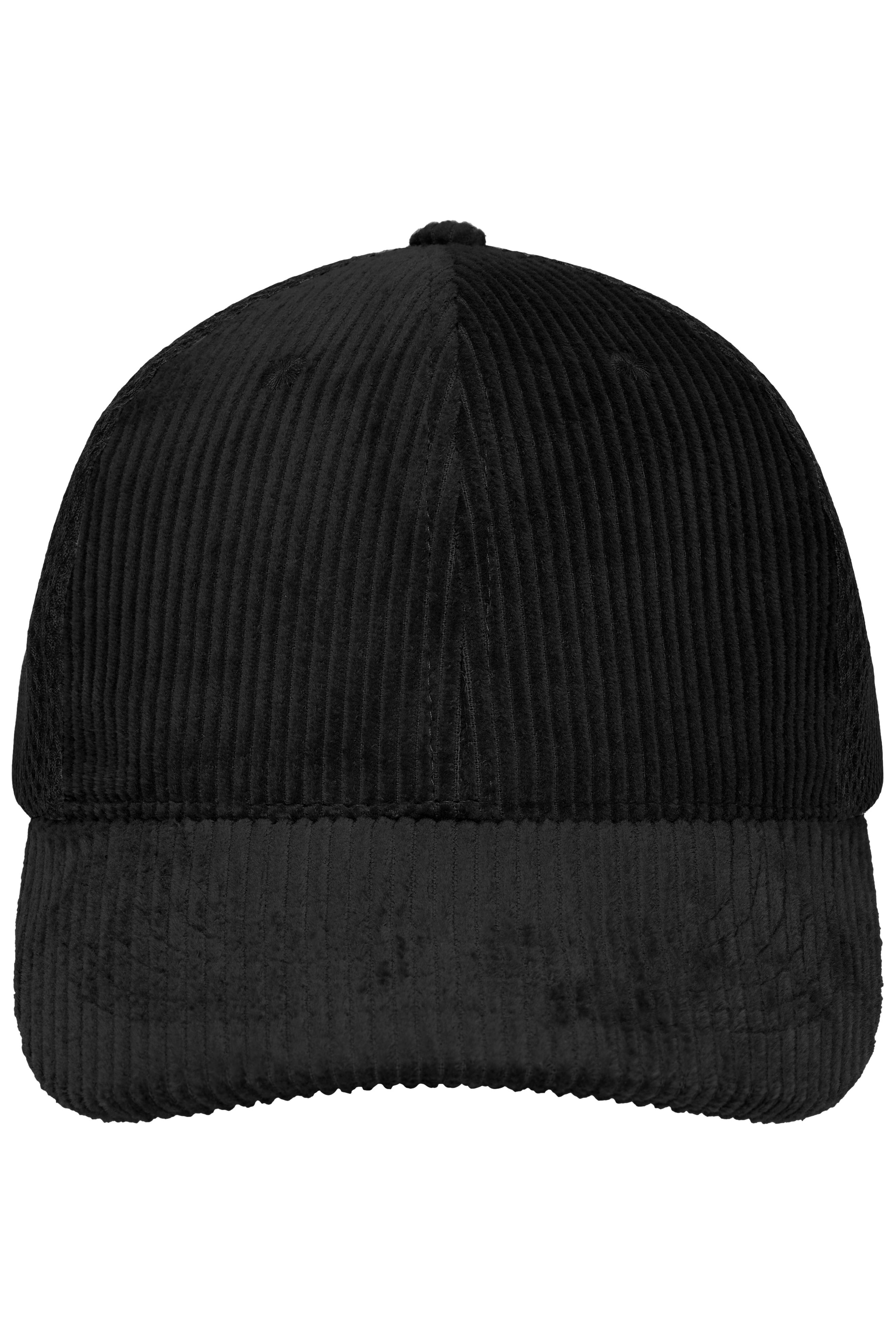 Unisex 6 Panel Cord Mesh Cap Black/black-Daiber