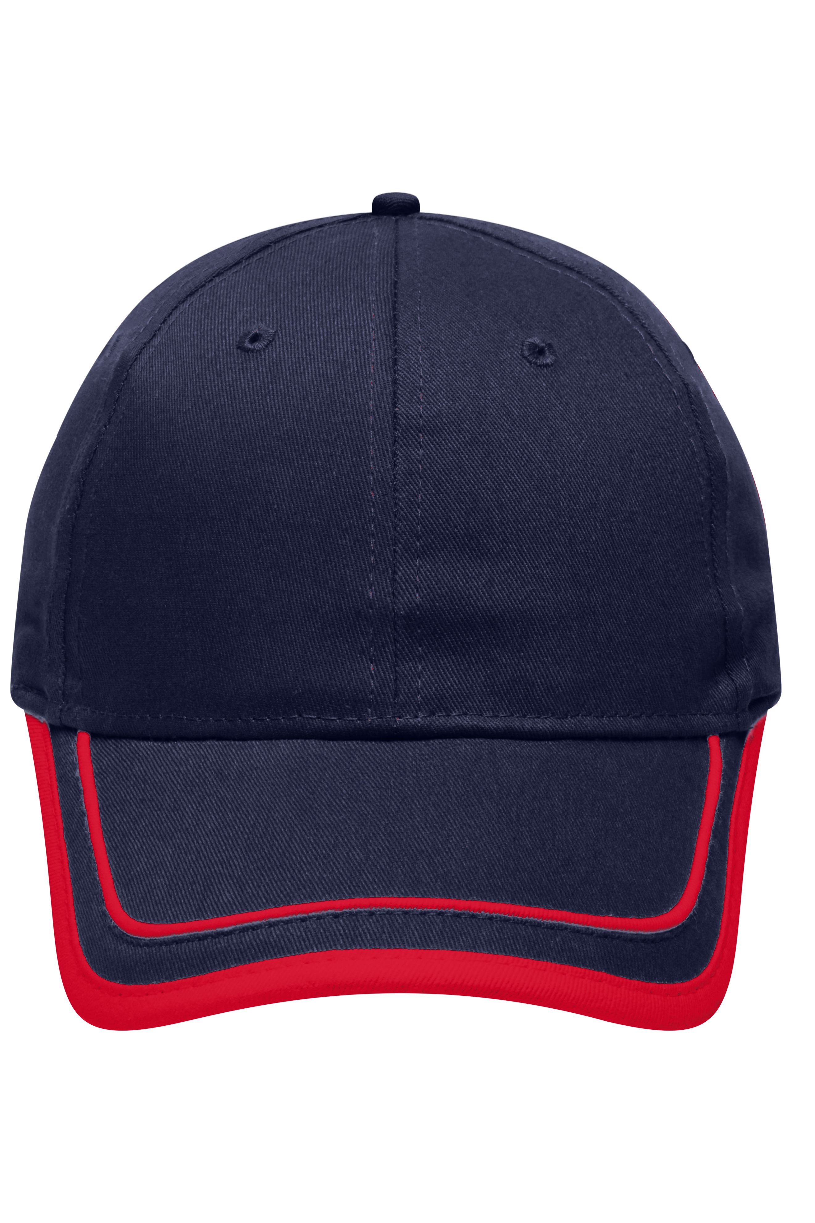 Unisex 6 Panel Piping Cap Navy/red-Daiber