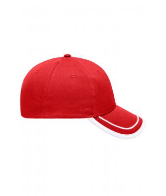 Unisex 6 Panel Piping Cap Red/white-Daiber