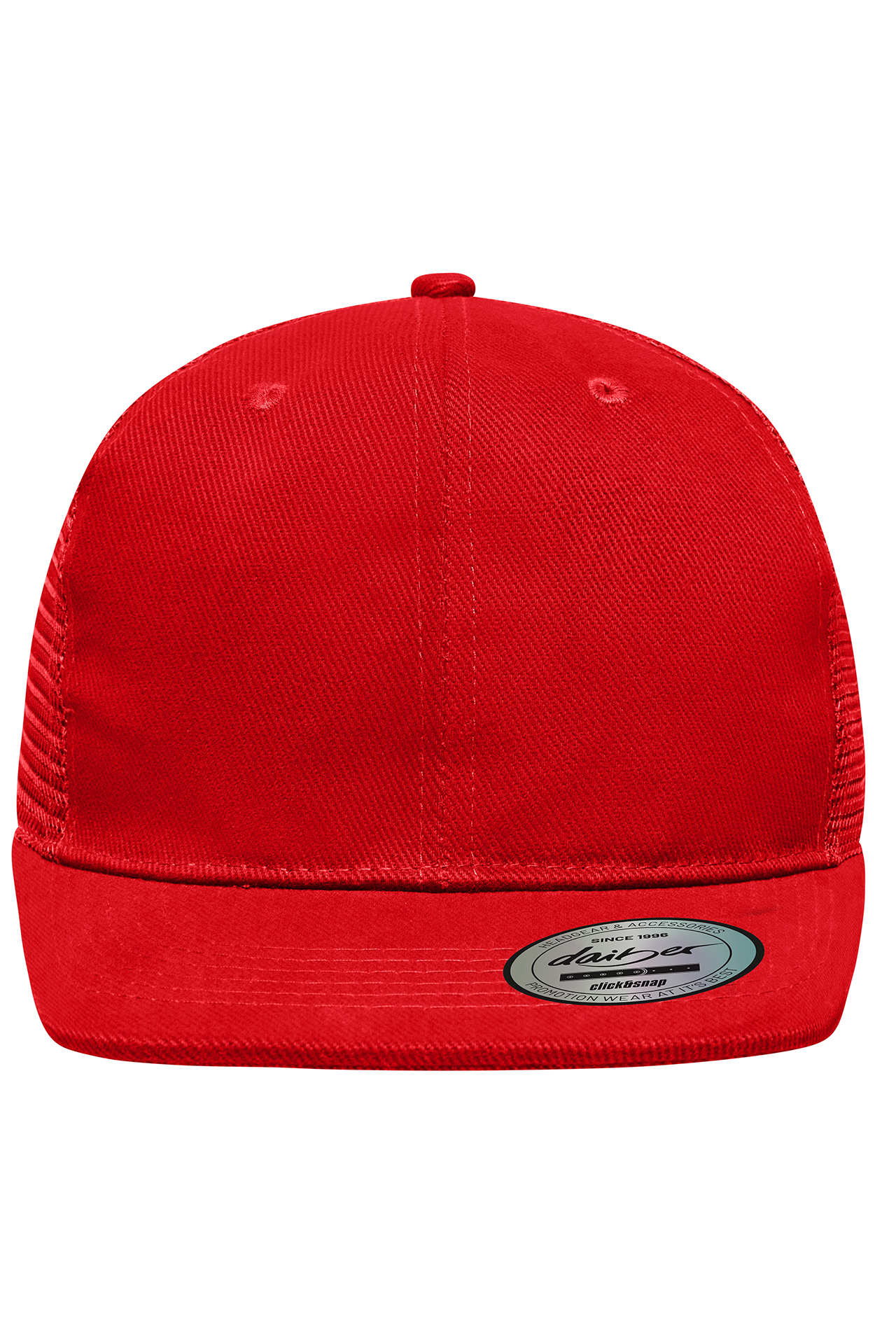 Unisex 6 Panel Flat Peak Cap Red-Daiber
