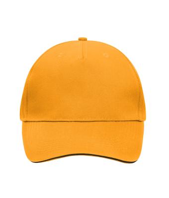 Unisex 5 Panel Sandwich Cap Gold-yellow/navy-Daiber