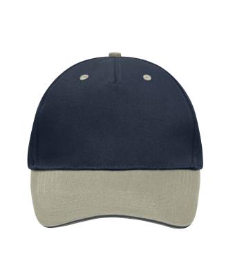 Unisex 5 Panel Sandwich Cap Navy/beige/navy-Daiber