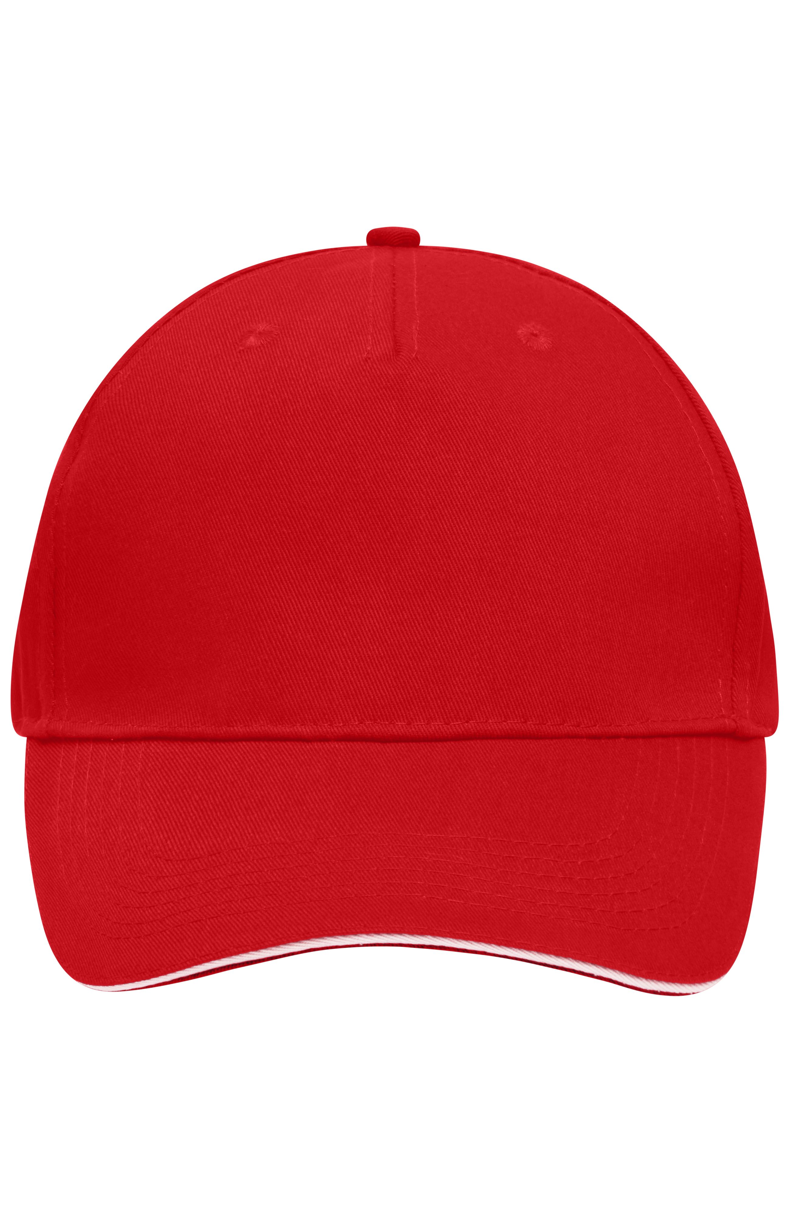 Unisex 5 Panel Sandwich Cap Red/white-Daiber