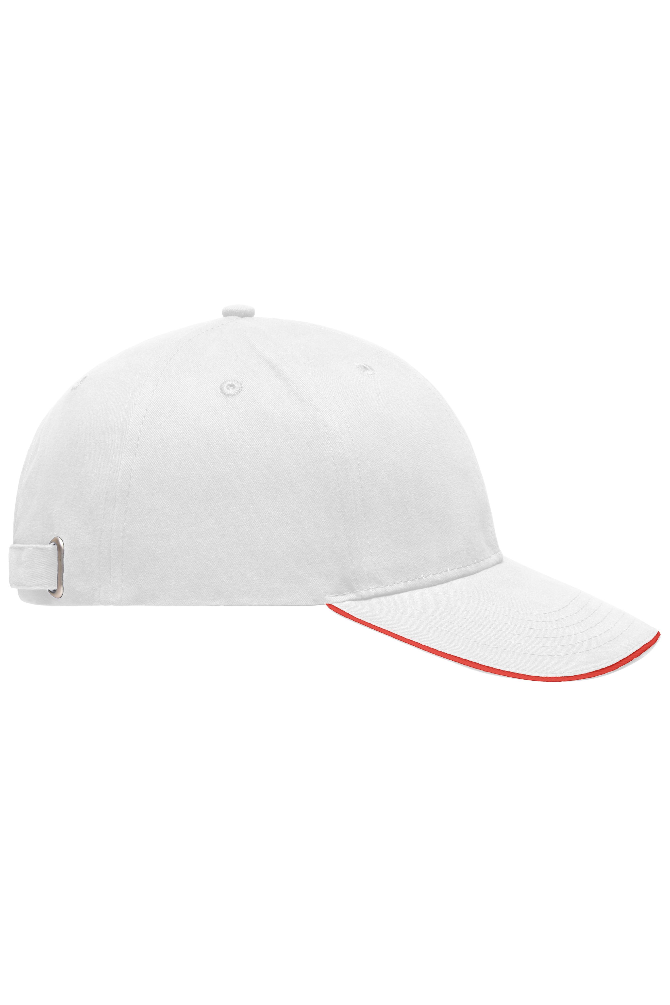 Unisex Light Brushed Sandwich Cap White/red-Daiber