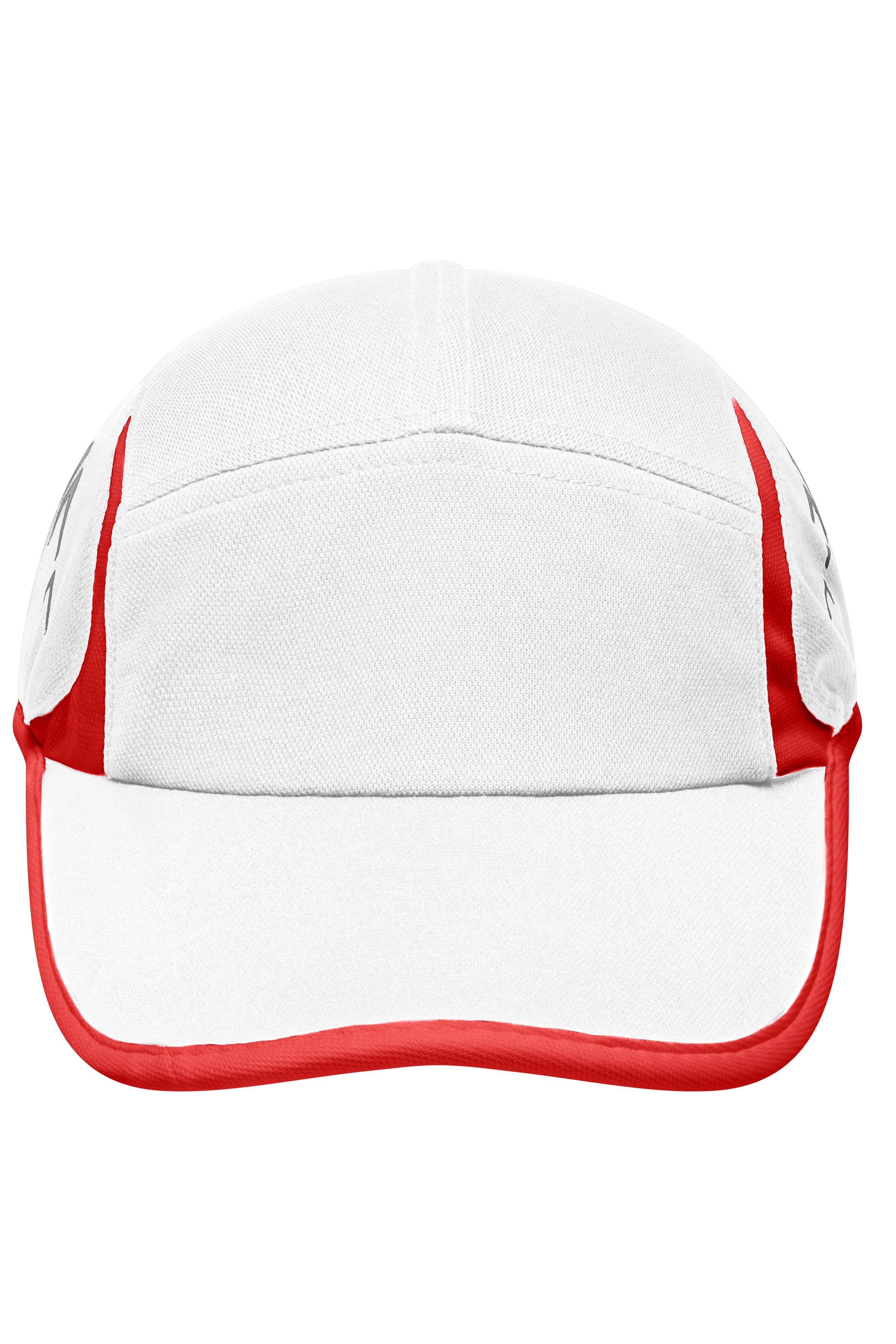 Unisex Running 4 Panel Cap White/red-Daiber