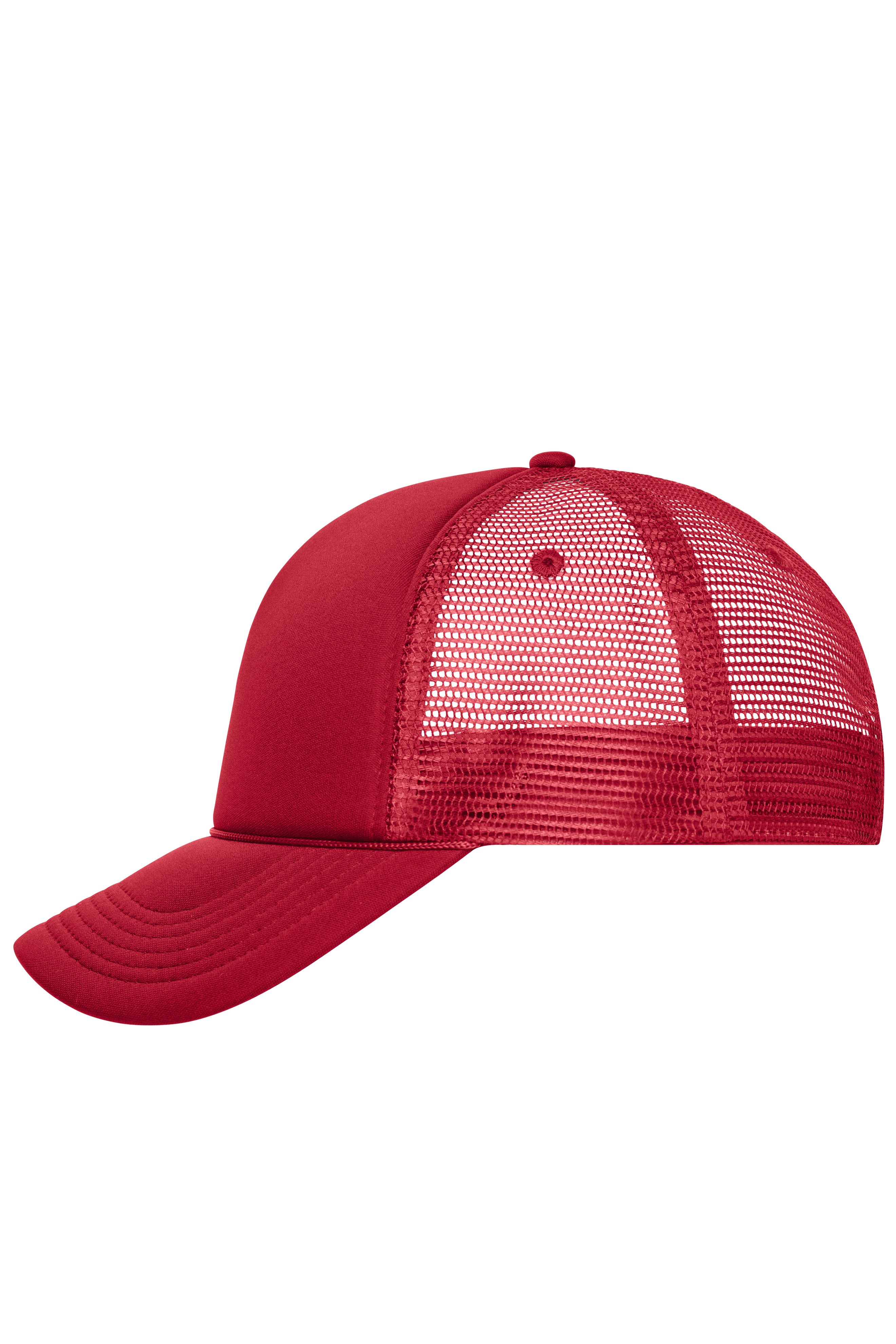 Unisex 5 Panel Retro Mesh Cap Red/red-Daiber