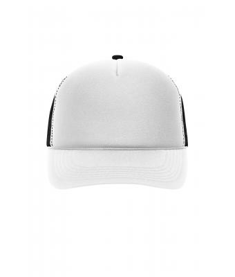 Unisex 5 Panel Retro Mesh Cap White/black-Daiber