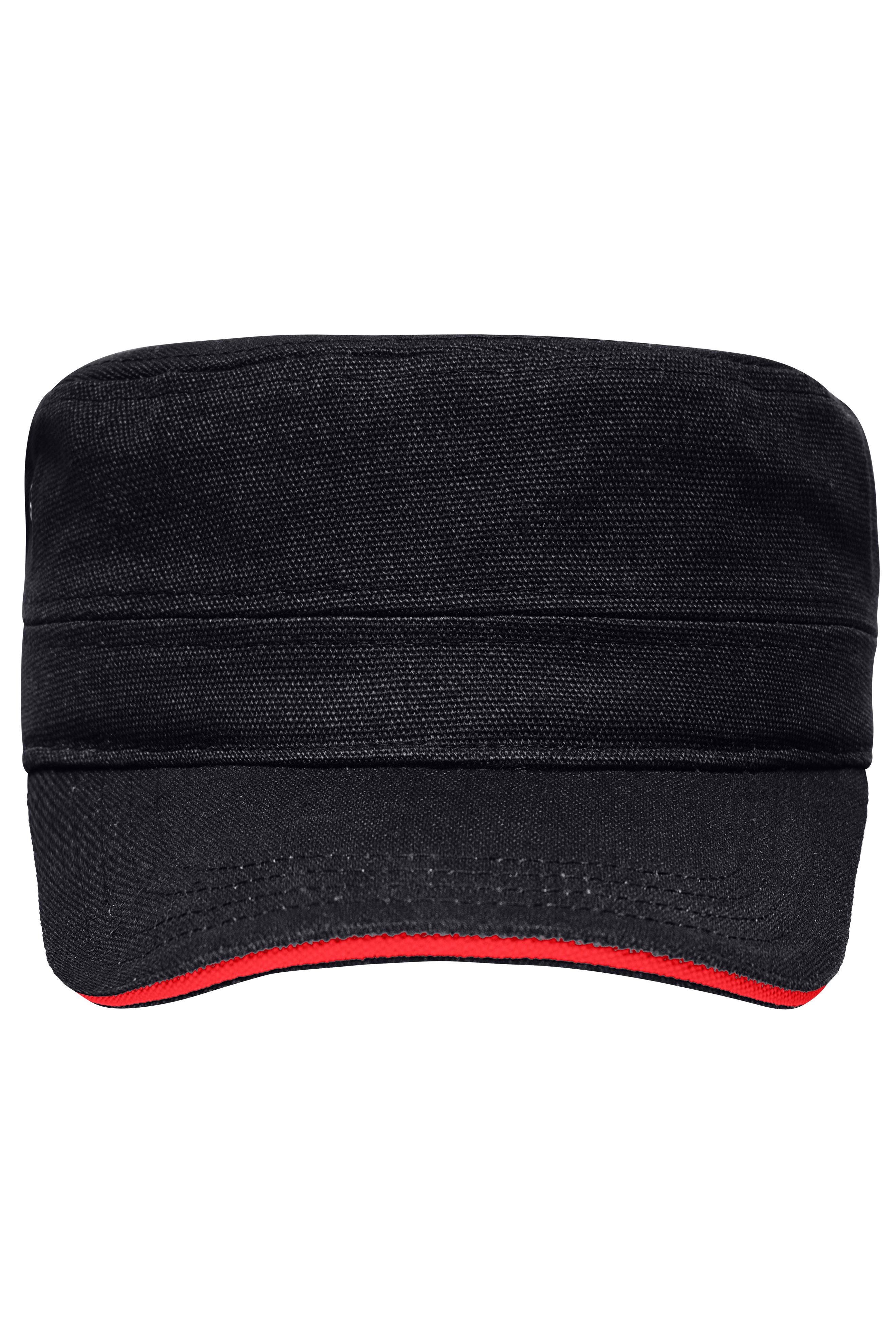 Unisex Military Sandwich Cap Black/red-Daiber