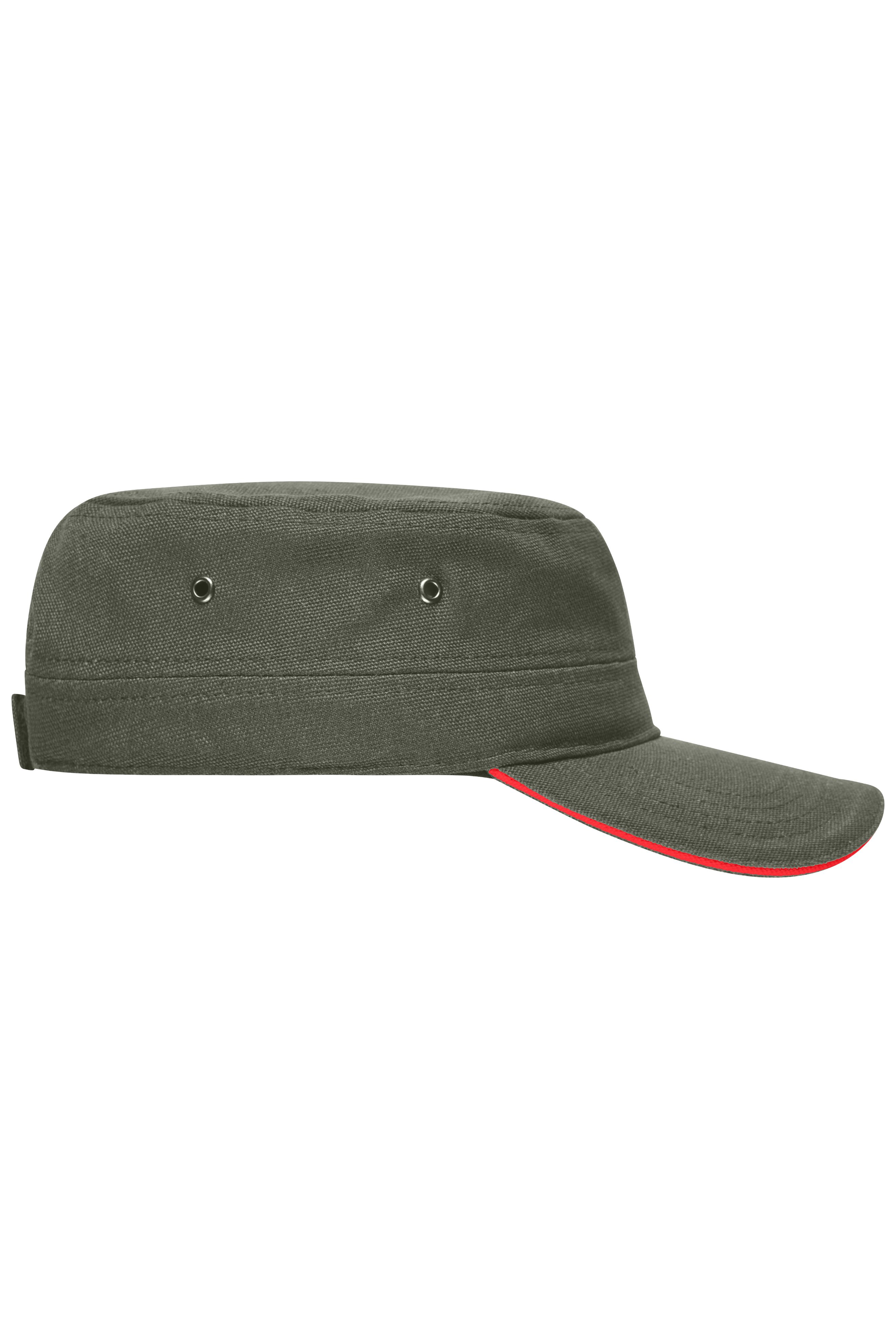 Unisex Military Sandwich Cap Olive/red-Daiber