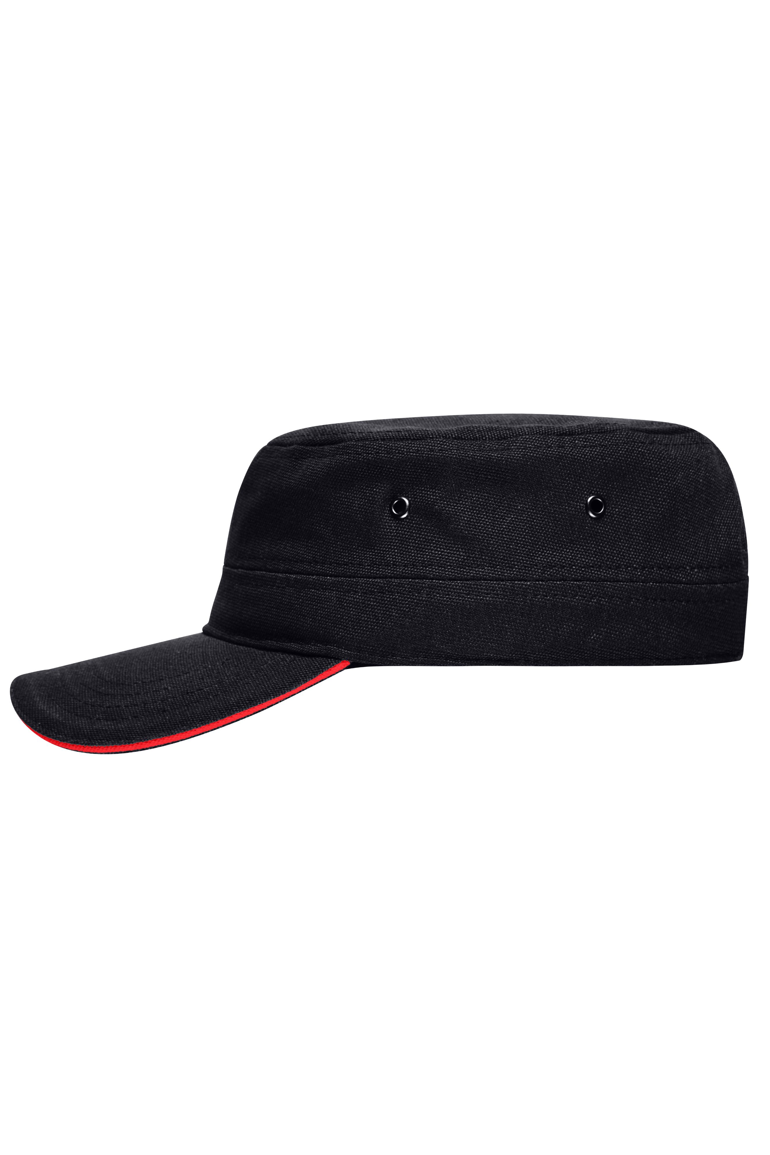 Unisex Military Sandwich Cap Black/red-Daiber